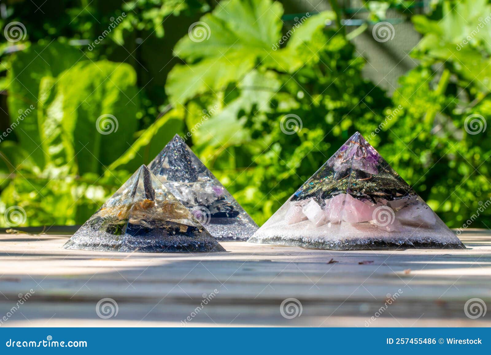 Closeup Shot of Beautiful Crystal Geode Mineral Pyramids on a Table ...