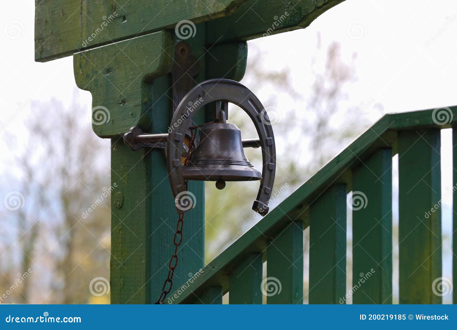 Closeup Shot of Bell on the Gate Stock Image - Image of retro, antique ...