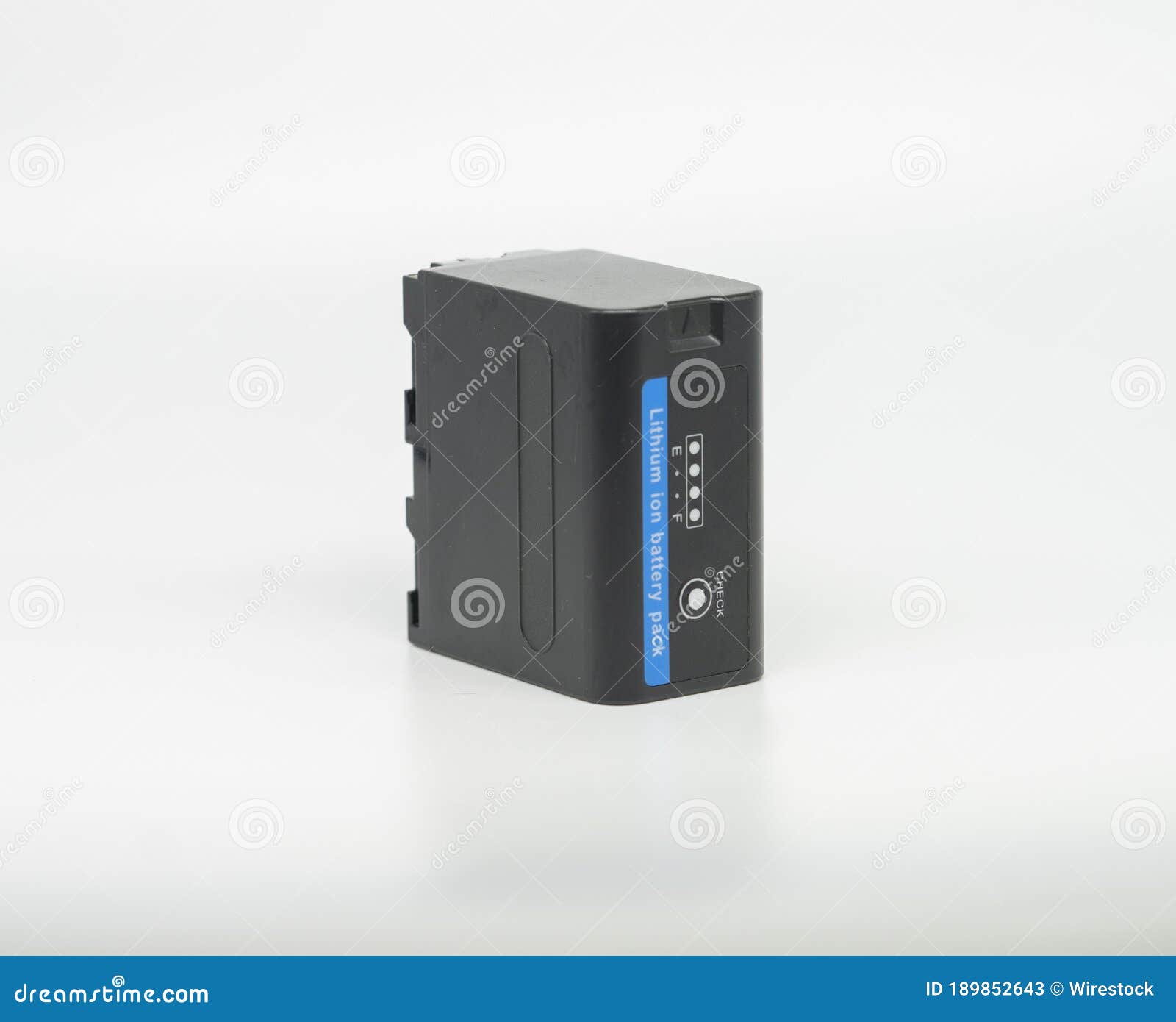 Closeup Shot of a Black Lithium Battery Pack on a White Background ...