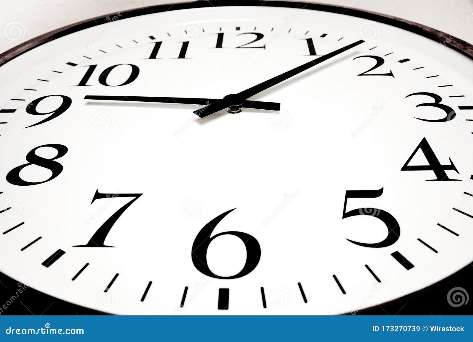 Closeup Shot of the Black Numbers and Hands of a White Clock Stock ...