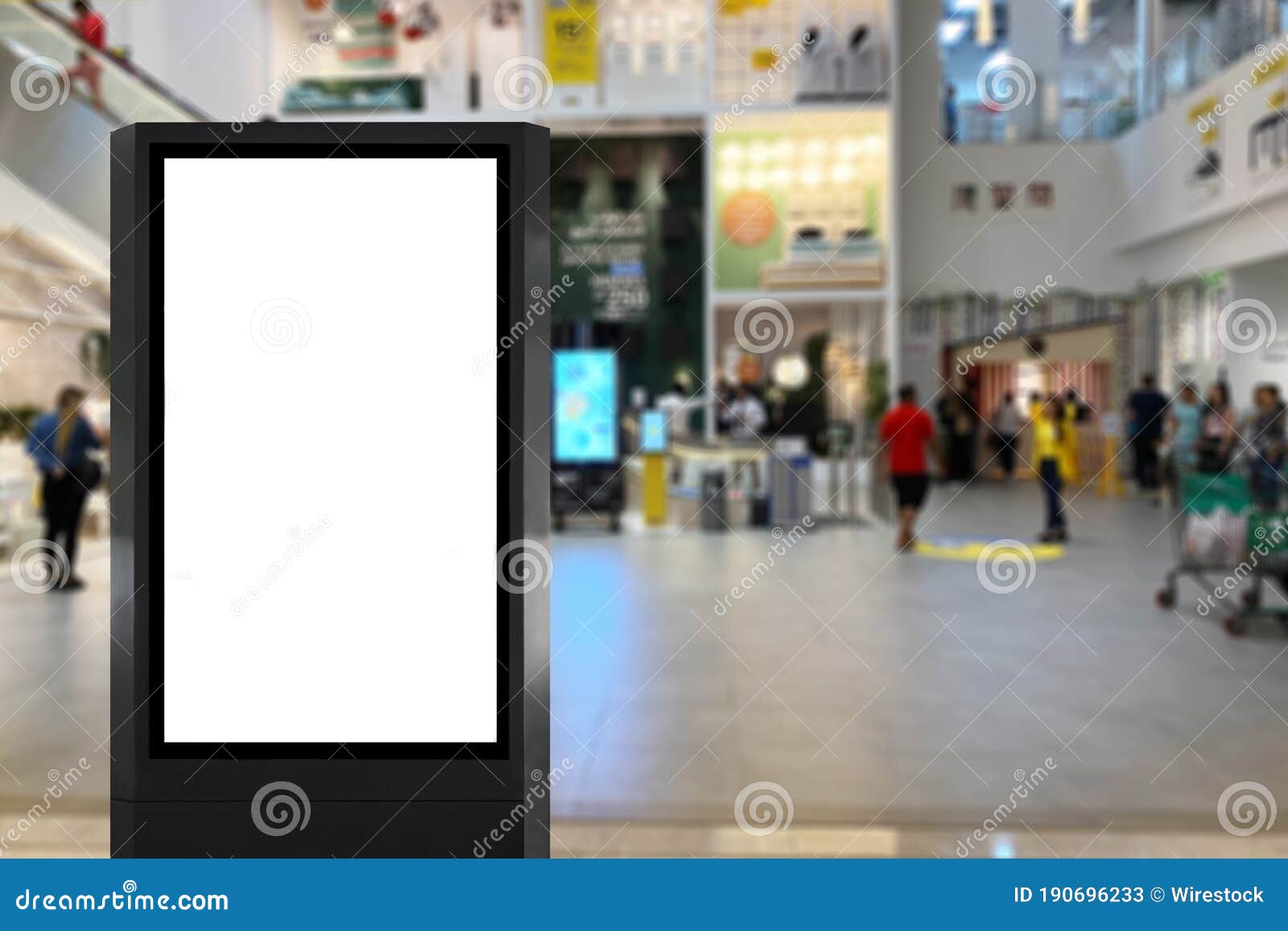 Closeup Shot of a Blank White Screen in the Mall - Perfect for Your ...