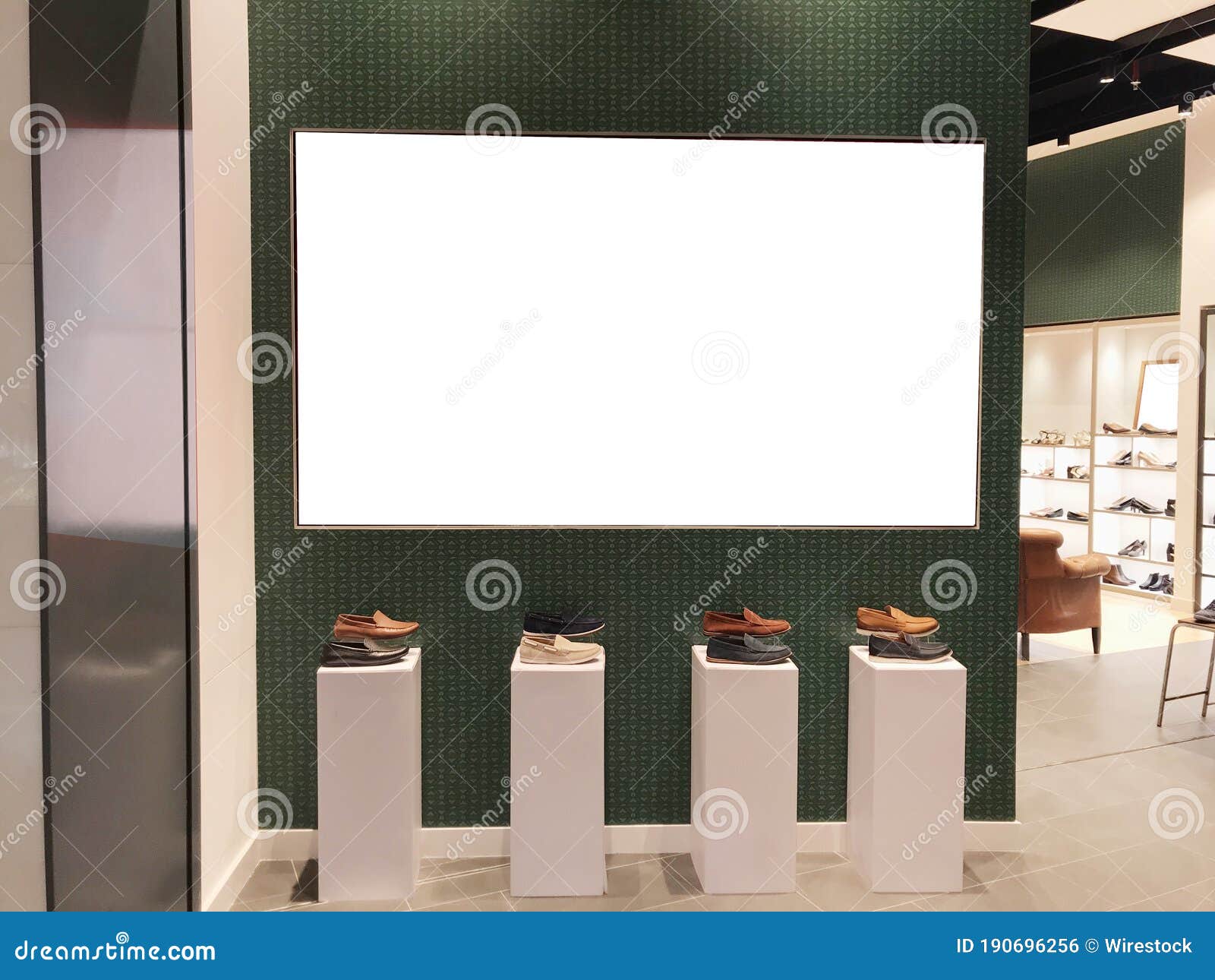 Closeup Shot of a Blank White Screen in the Mall - Perfect for Your ...