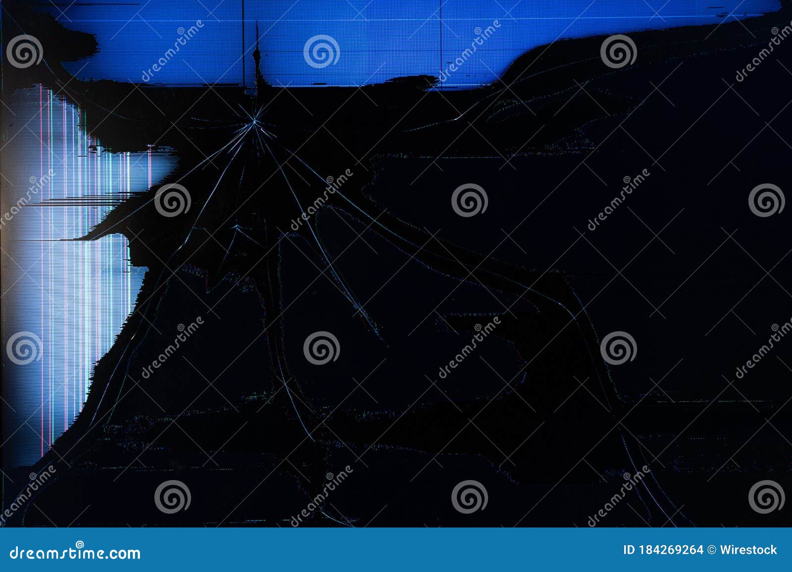 Closeup Shot of Broken Digital Screen Stock Photo - Image of security ...
