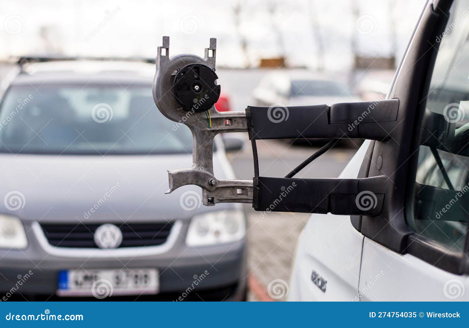 Closeup Shot of a Broken Van Rear-view Mirror with Blur Background ...