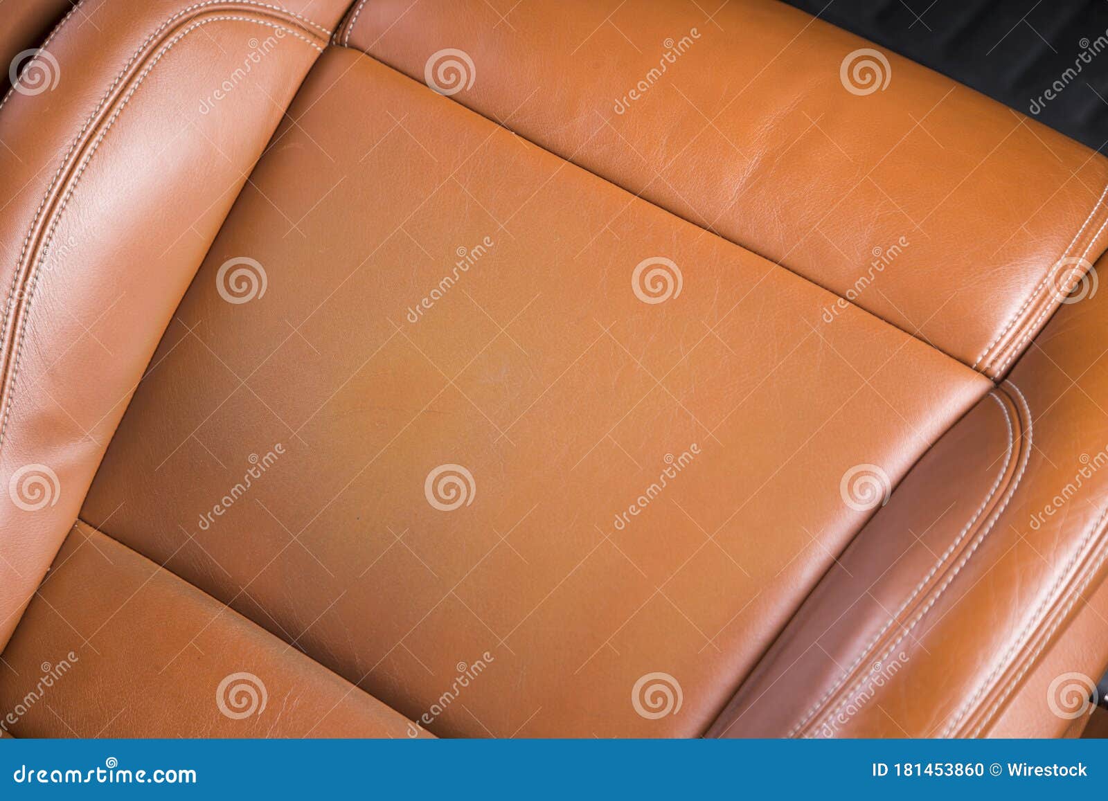 Closeup Shot of the Brown Leather Seat Texture of a Modern Car Stock ...
