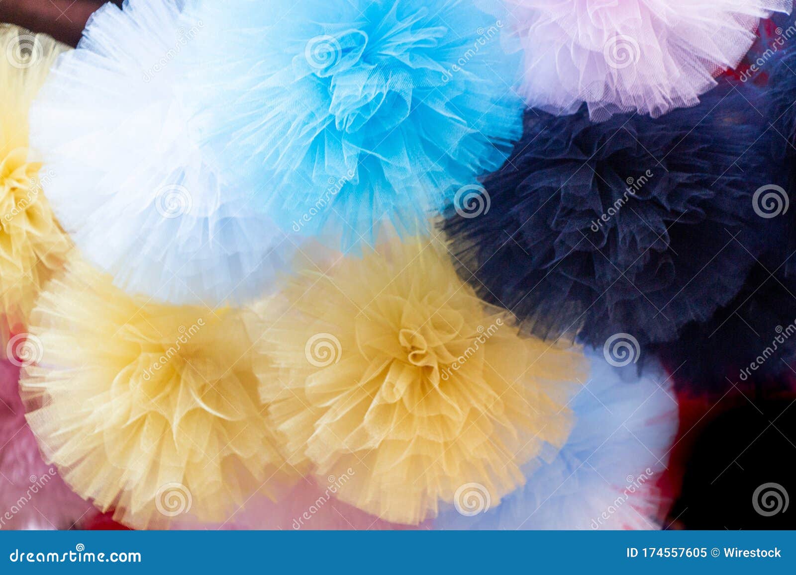 Closeup Shot of a Bundle of Bathing Loofahs of Different Colors Stock ...