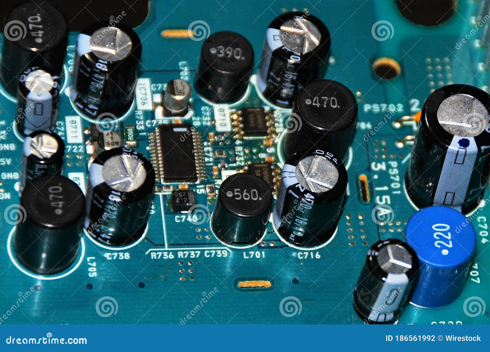 Closeup Shot of the Buttons and Circuits on a Chip Stock Photo - Image ...