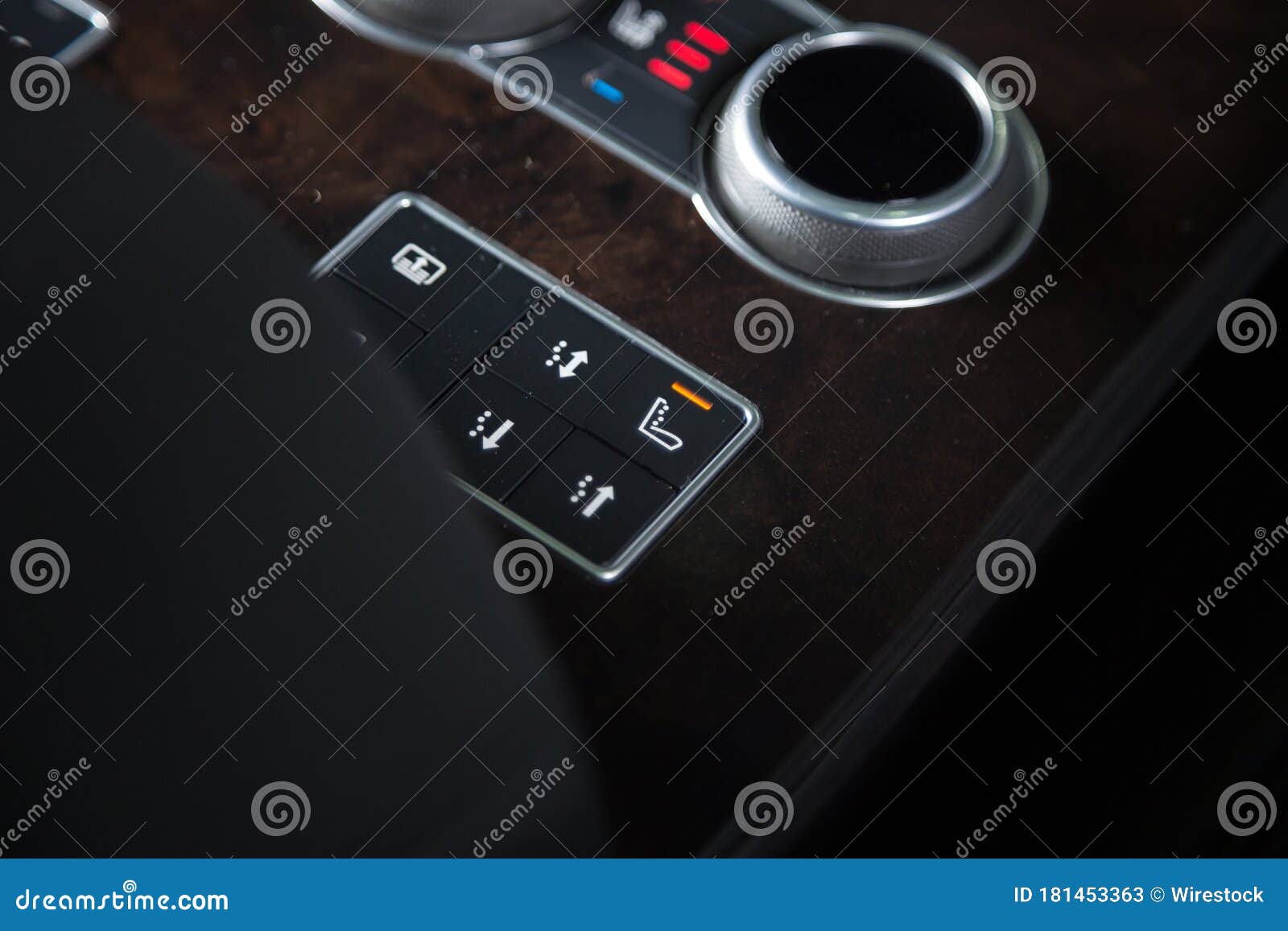 Closeup Shot of Buttons Inside the Modern Luxury Car Stock Image ...