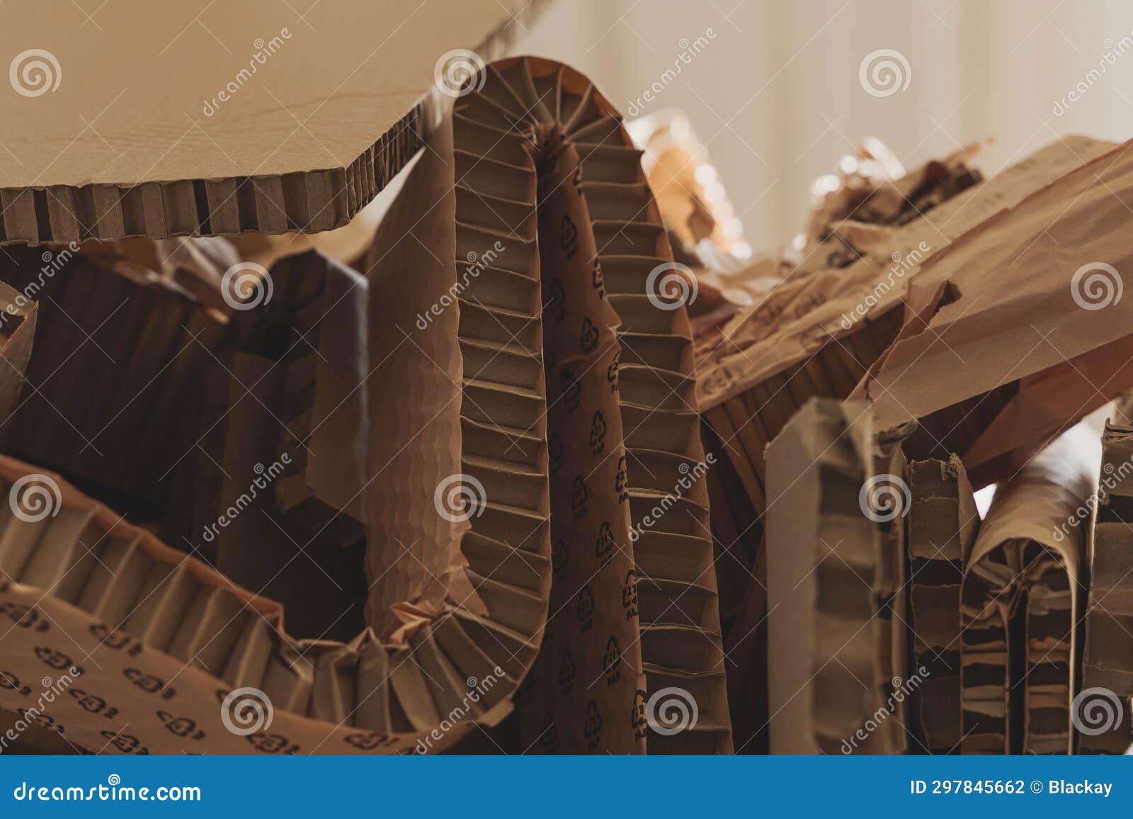 Closeup Shot of Cardboard Waste. Concepts of Paper Recycling and Waste ...