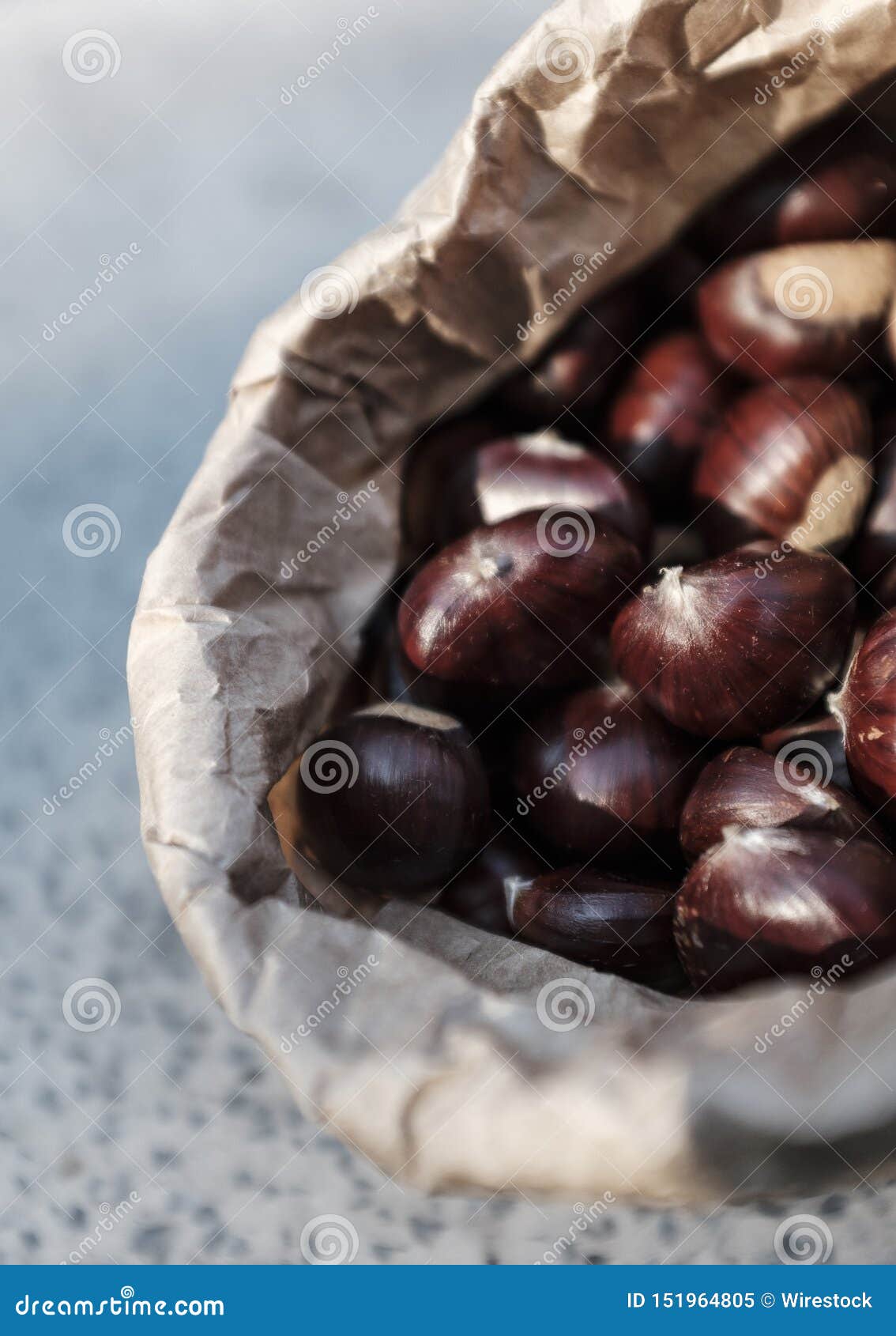Closeup Shot of Chestnuts in a Carton Bag Stock Image - Image of fresh ...