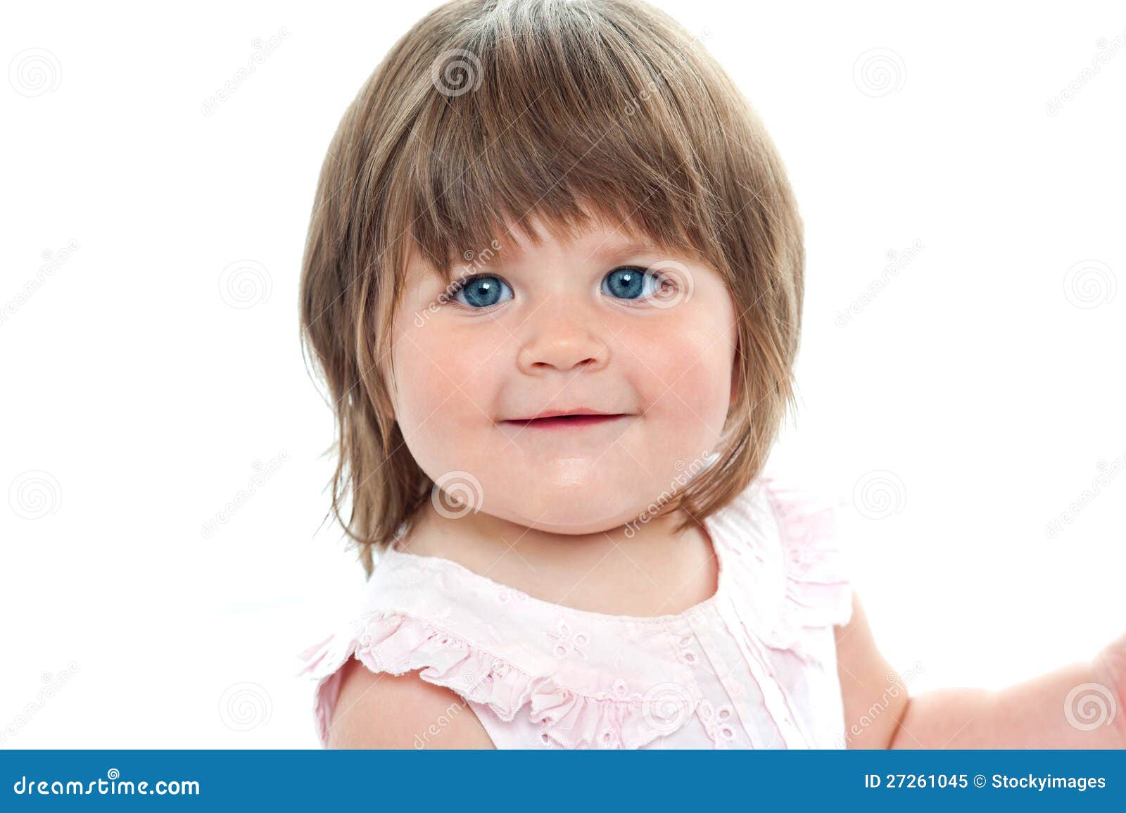 Closeup Shot of a Chubby Female Kid with Blue Eyes Stock Image - Image ...