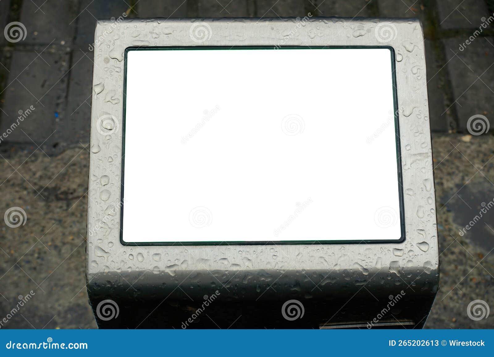 Closeup Shot of a Clean White Screen with Metal Frame in a Park with ...