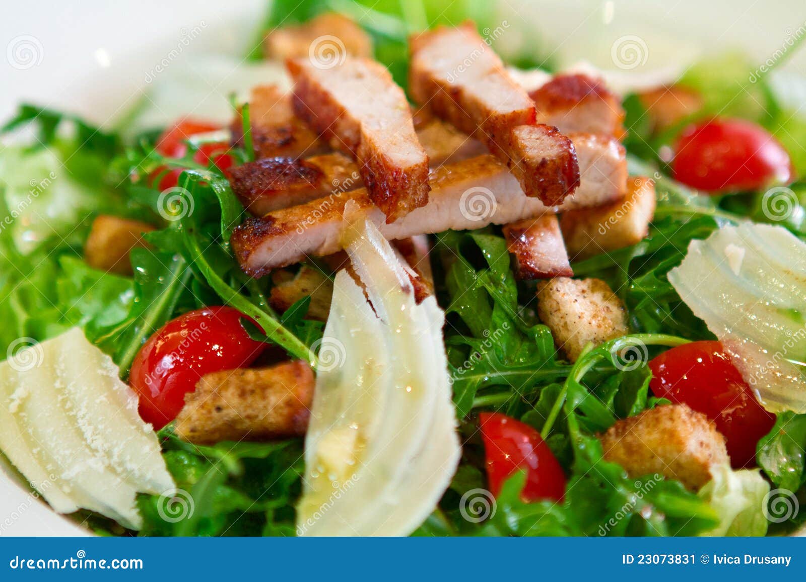 Closeup Shot of Cold Salad with Pork Meat Stock Image - Image of ...