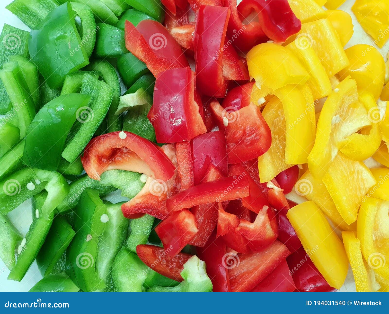 Closeup Shot of Colored Peppers in Strips Stock Photo - Image of tasty ...