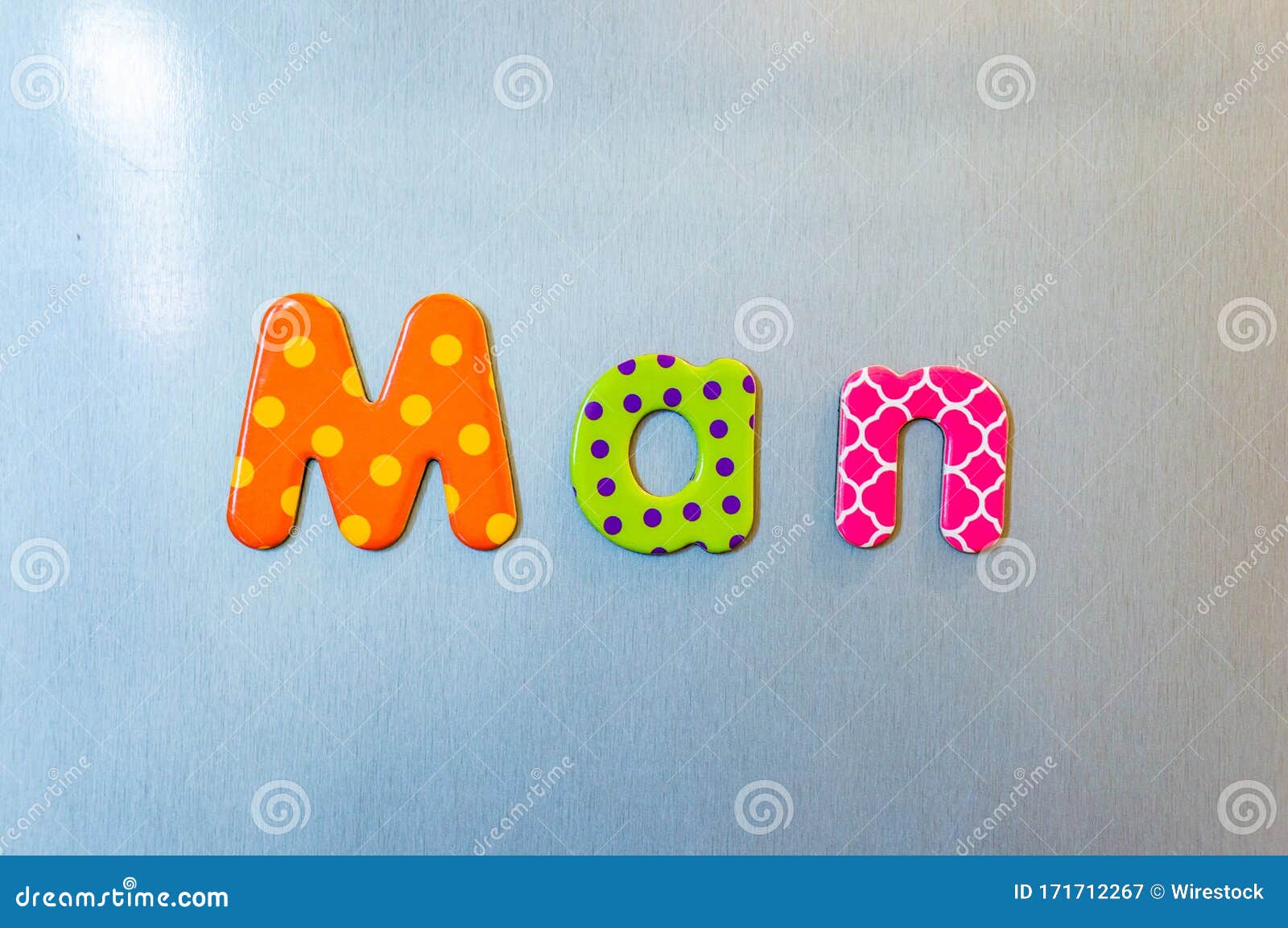 Closeup Shot of Colorful Words Spelling Man Stock Image - Image of ...