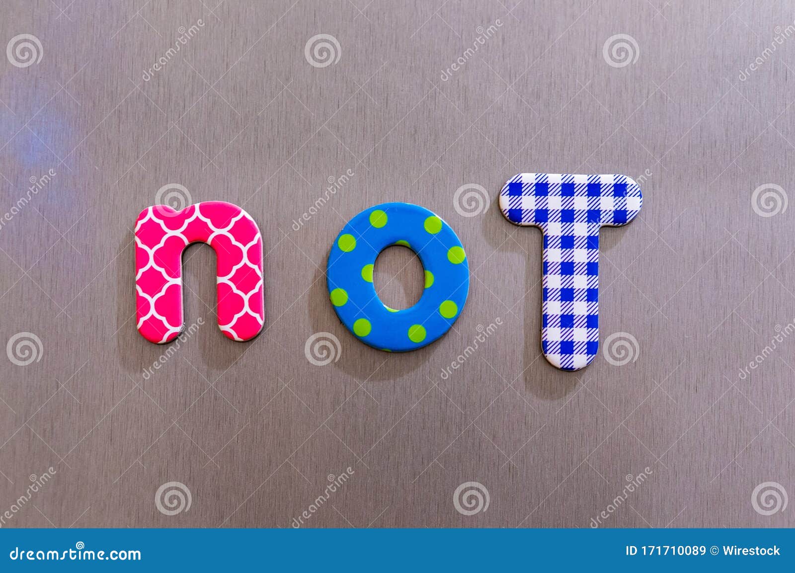 Closeup Shot of Colorful Words Spelling Not Stock Image - Image of ...