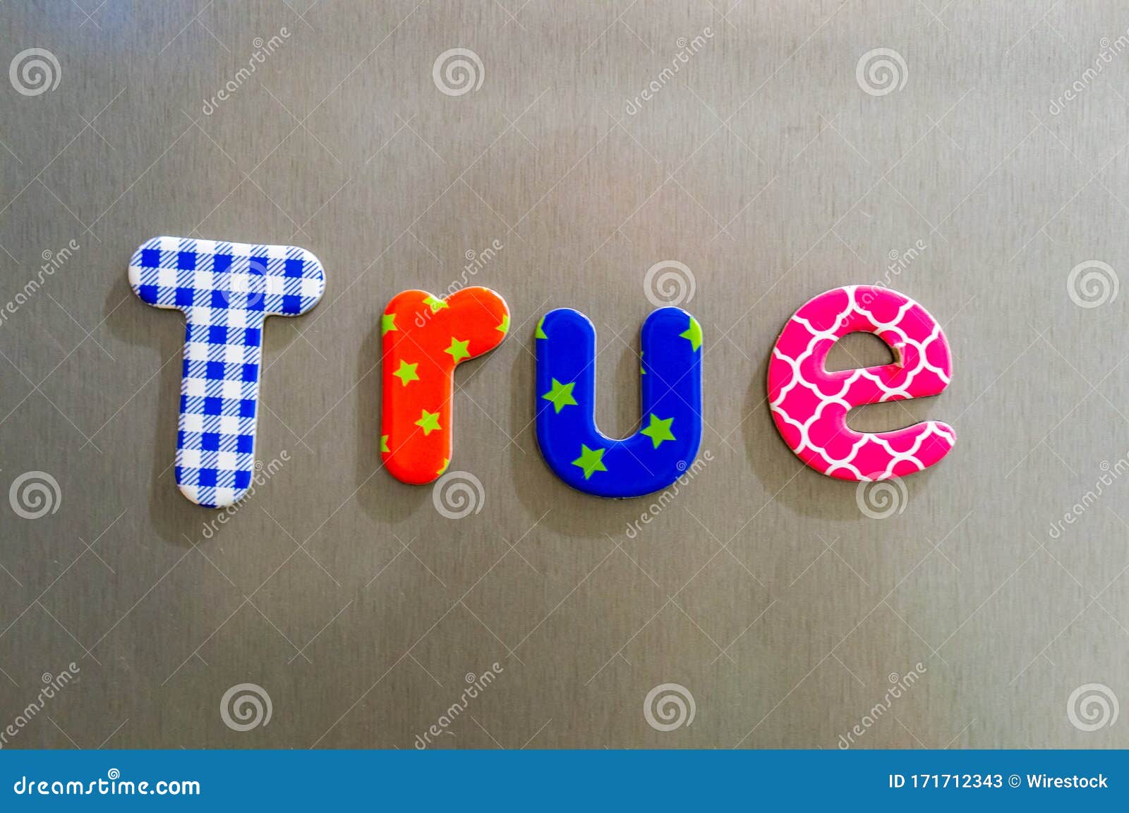 Closeup Shot of Colorful Words Spelling Out True Stock Image - Image of ...