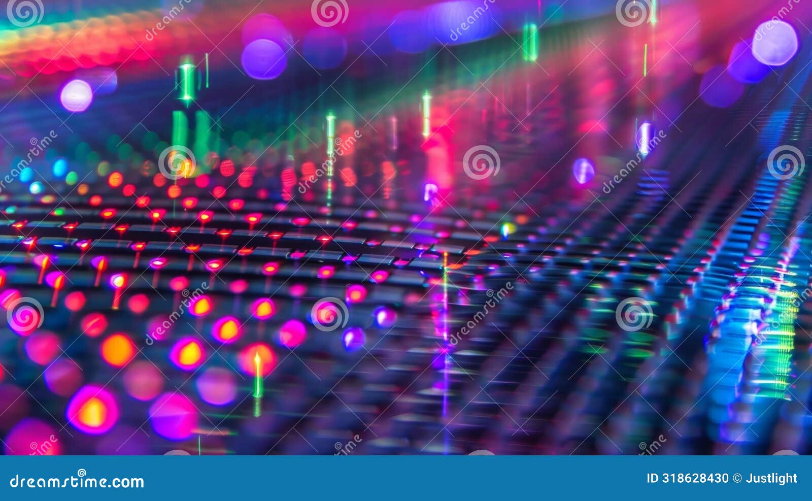 Closeup Pixels Of LCD TV Screen With Color Bars And Message No Signal ...