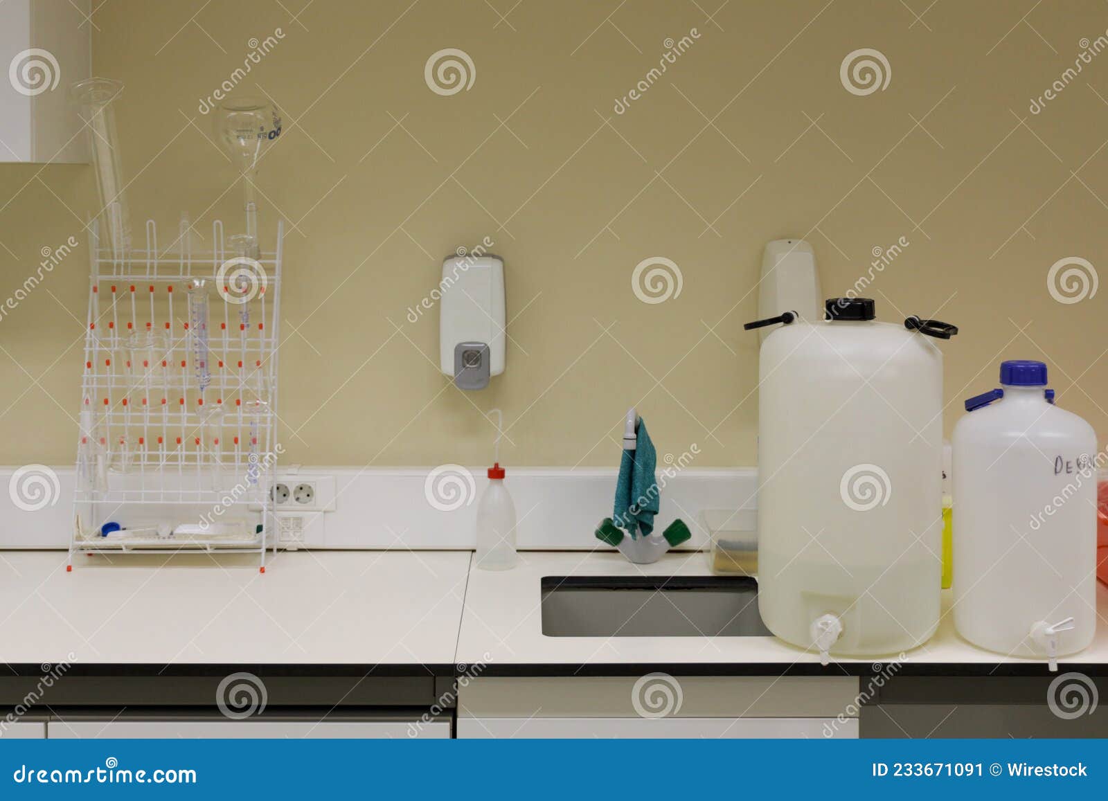 Closeup Shot of Containers in a Laboratory Stock Image - Image of ...