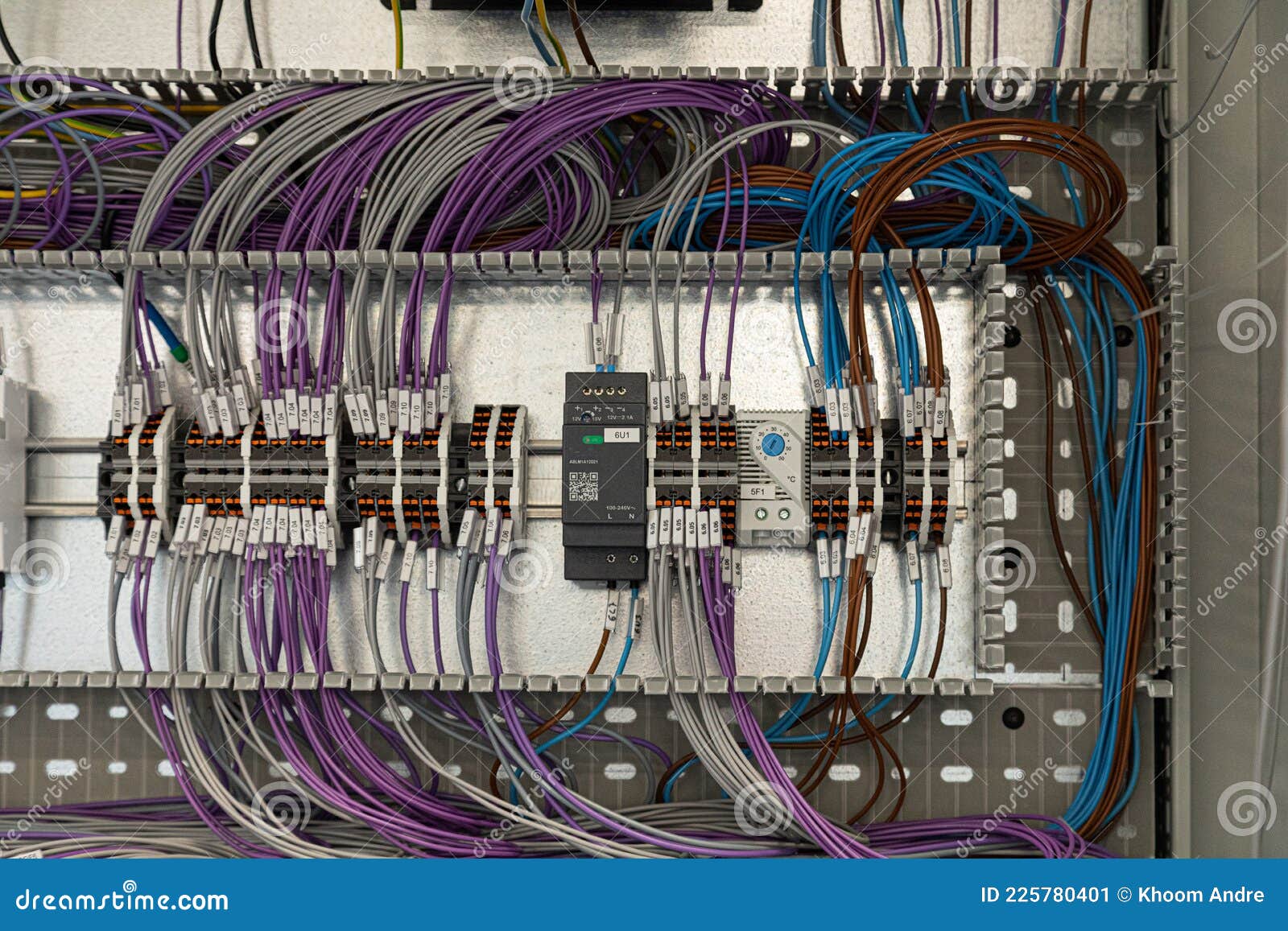 Closeup Shot of a Control Panel with Wiring Stock Image - Image of ...