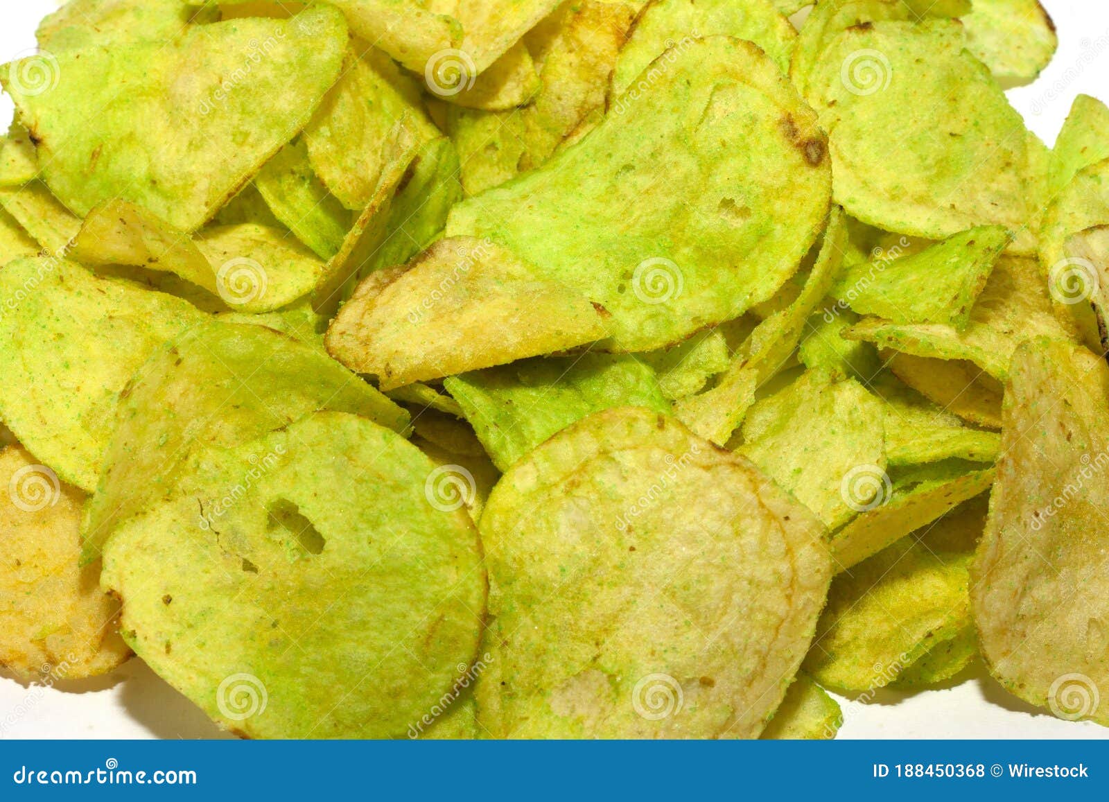 Closeup Shot of Crispy Wasabi Chips Stock Photo - Image of wasabi, junk ...
