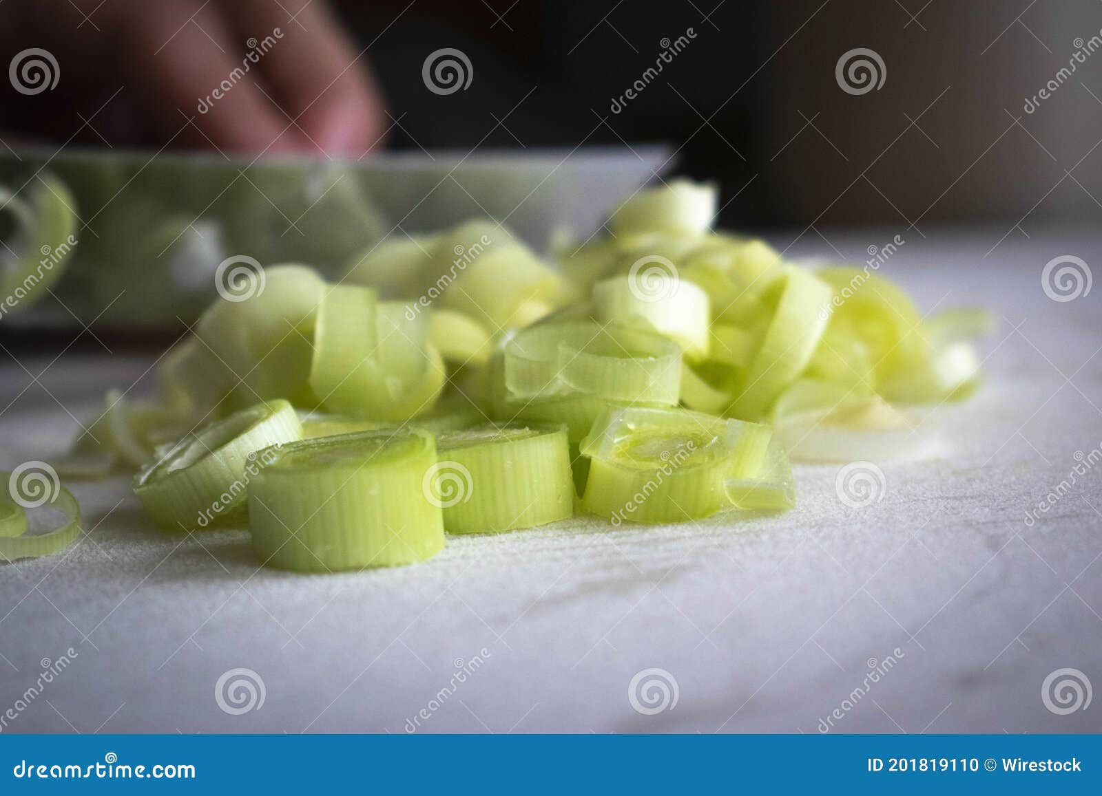 Closeup Shot of Cut Green Scallions Stock Photo - Image of kitchen ...