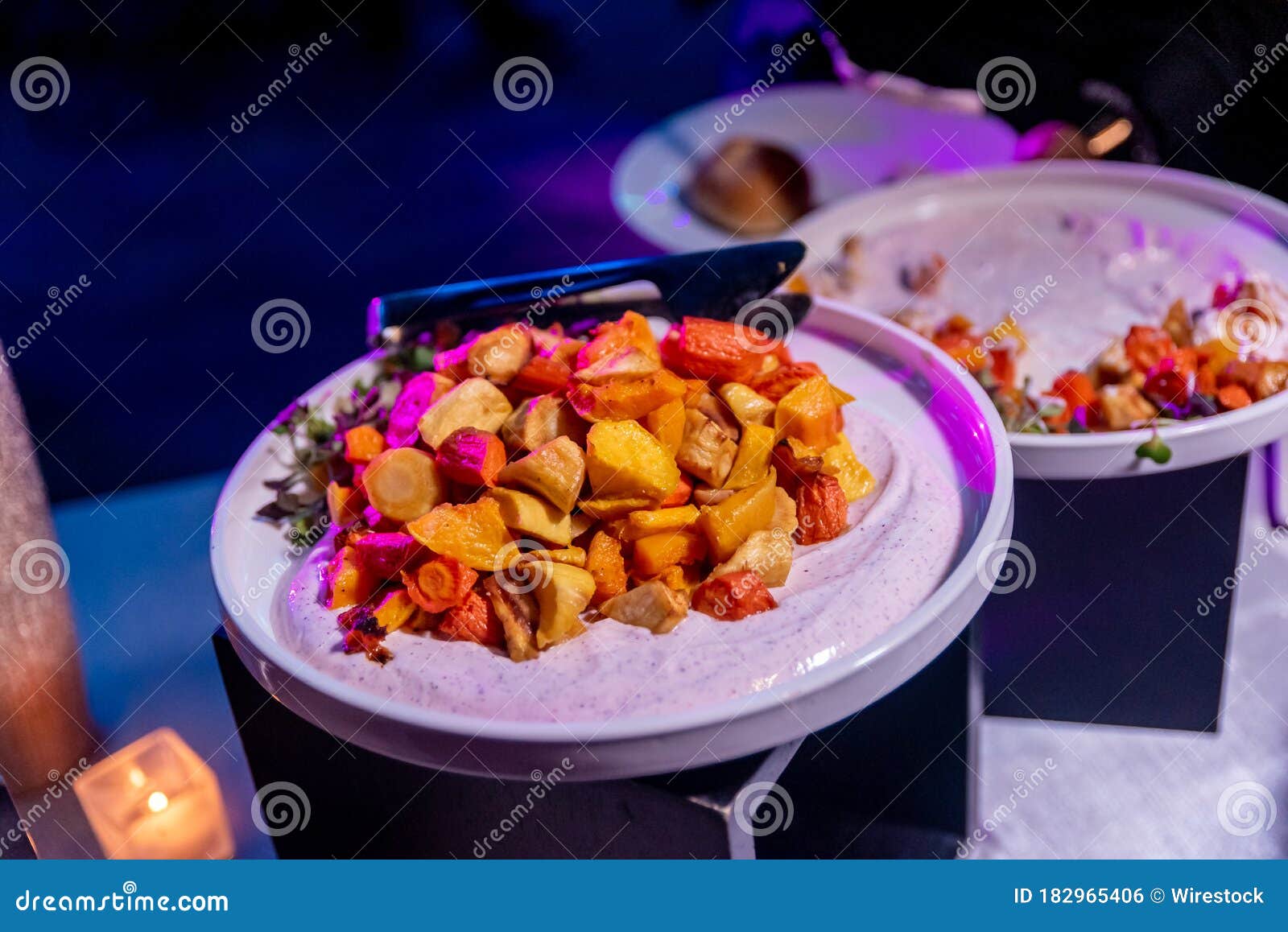 Closeup Shot of a Delicious Food with Sauce on a Buffet Table Stock ...