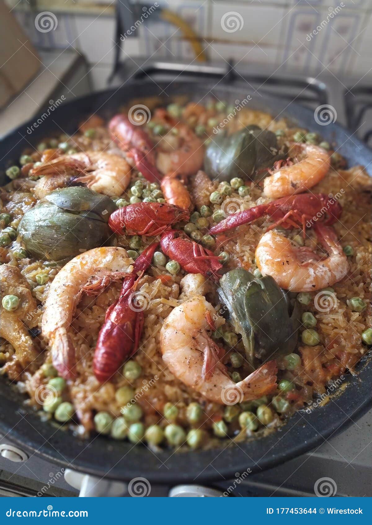 Closeup Shot of a Delicious Paella Dish Stock Photo - Image of rice ...