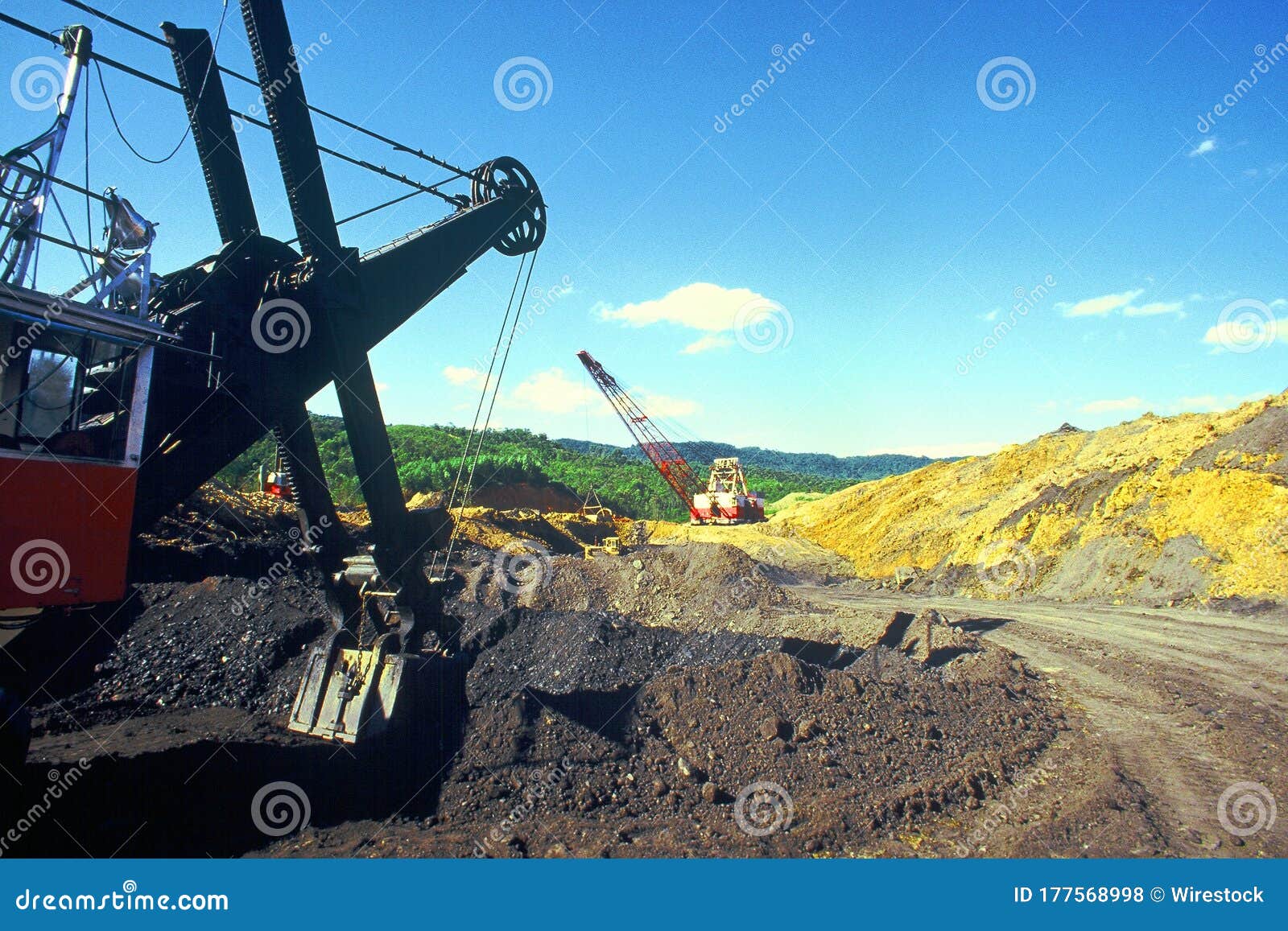 Closeup Shot of a Digger in a Coal Mine in an Industrial Area Stock ...