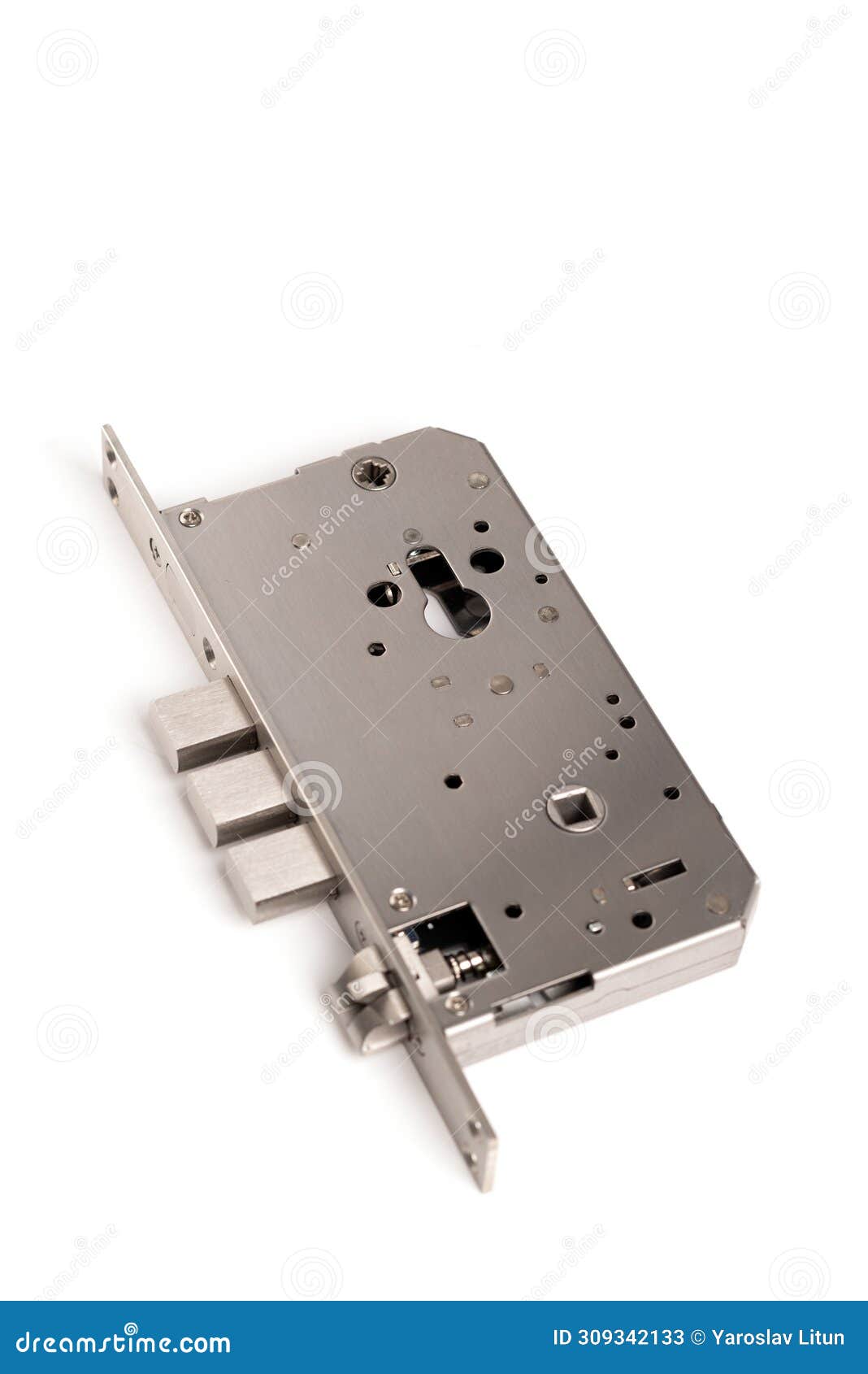 Closeup Shot of Door Lock Isolated on White. High Security Lock. Stock ...