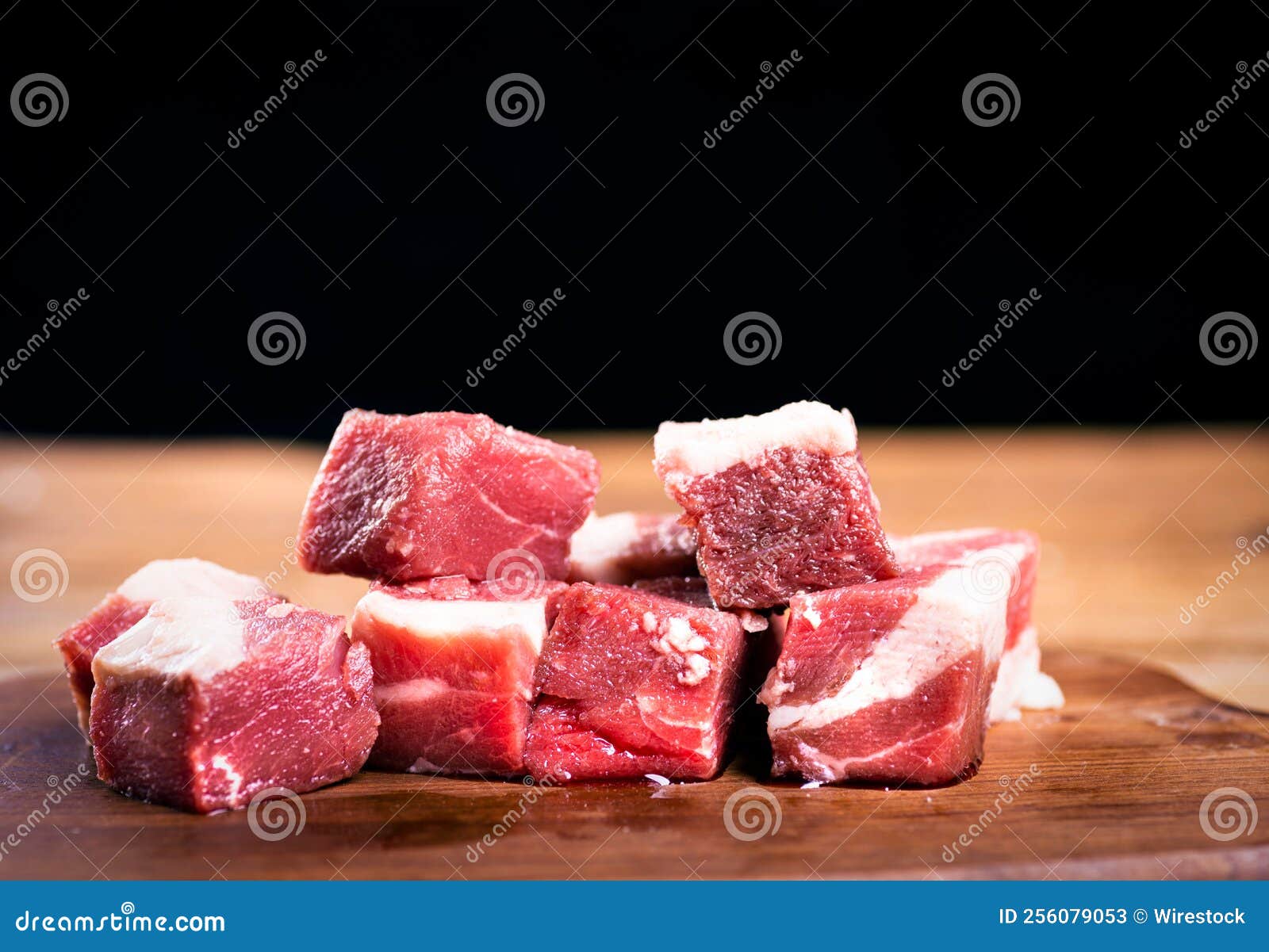 Closeup Shot of Dried Raw Beef Cubes Stock Image - Image of dried ...