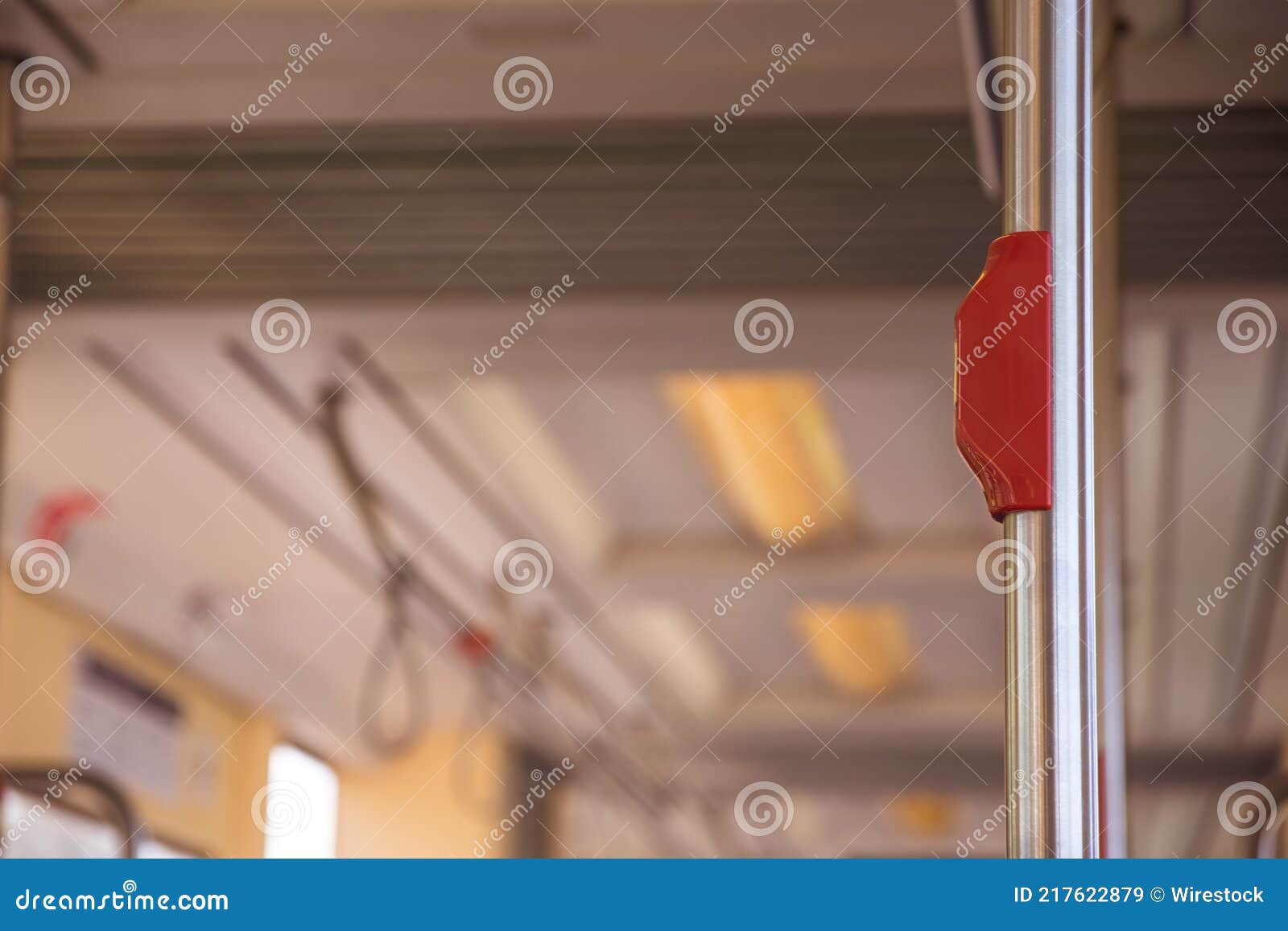 Closeup Shot of an Emergency Stop Button in the Metro Train Stock Image ...
