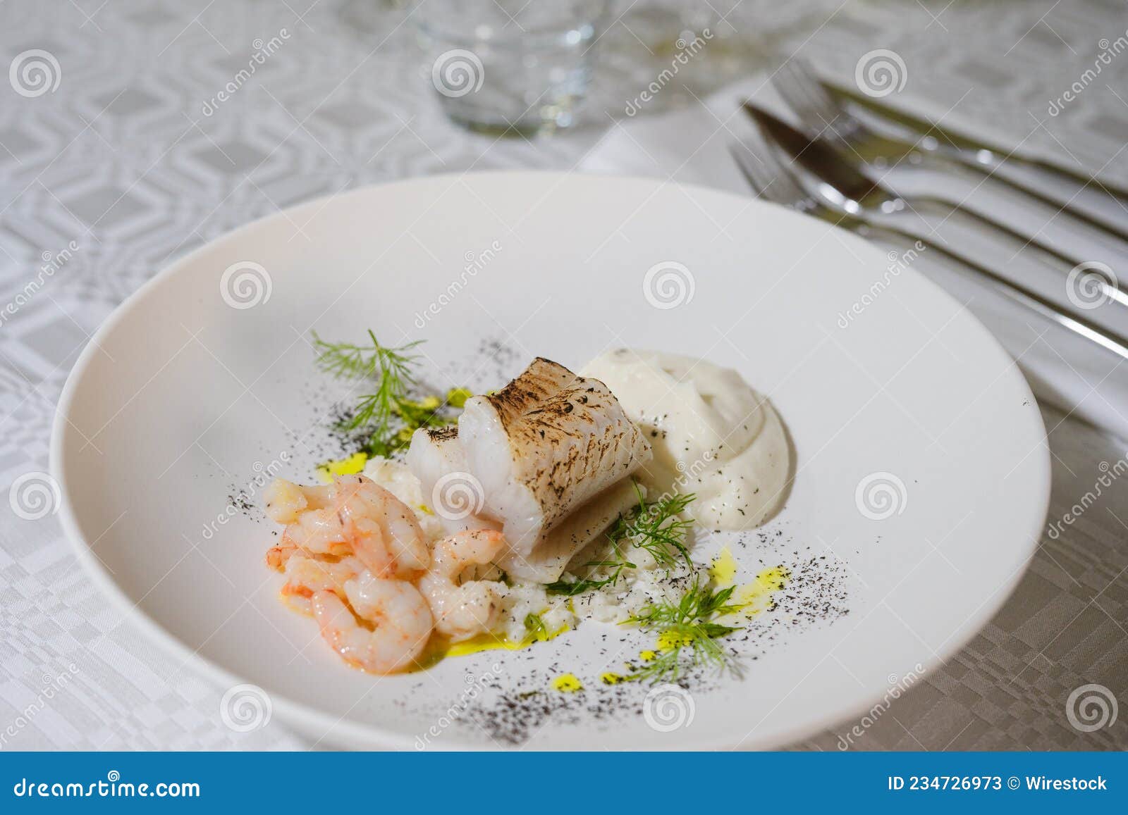 Closeup Shot of a Fancy Dish on a Plate in a Restaurant Stock Image ...