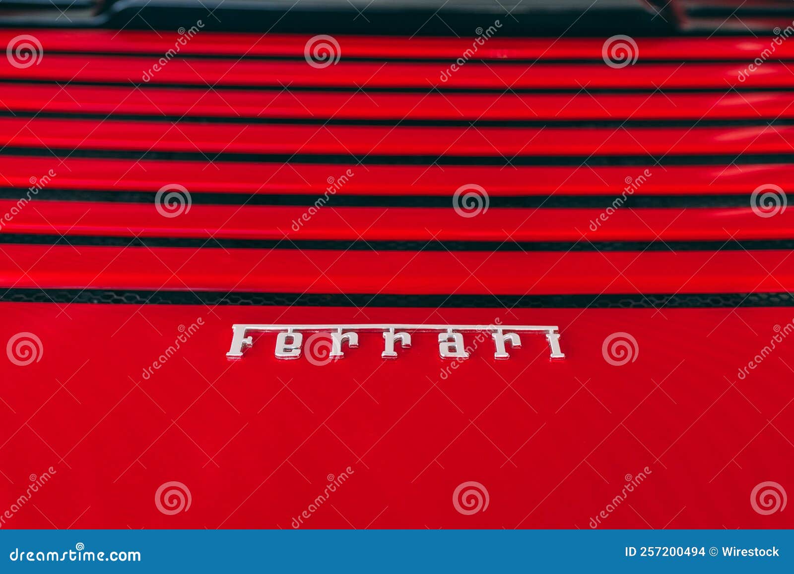 Closeup Shot of the Ferrari Logo on a Red Background Editorial Stock ...