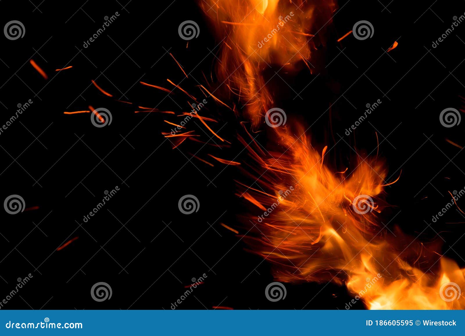 Closeup Shot of Fire Flames Glowing in the Dark Stock Image - Image of ...