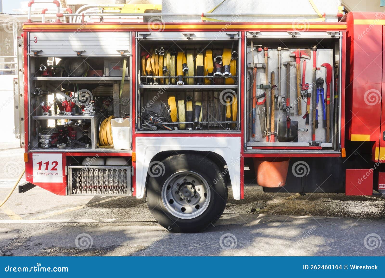 Closeup Shot of Fire Truck Equipment Editorial Stock Image - Image of ...