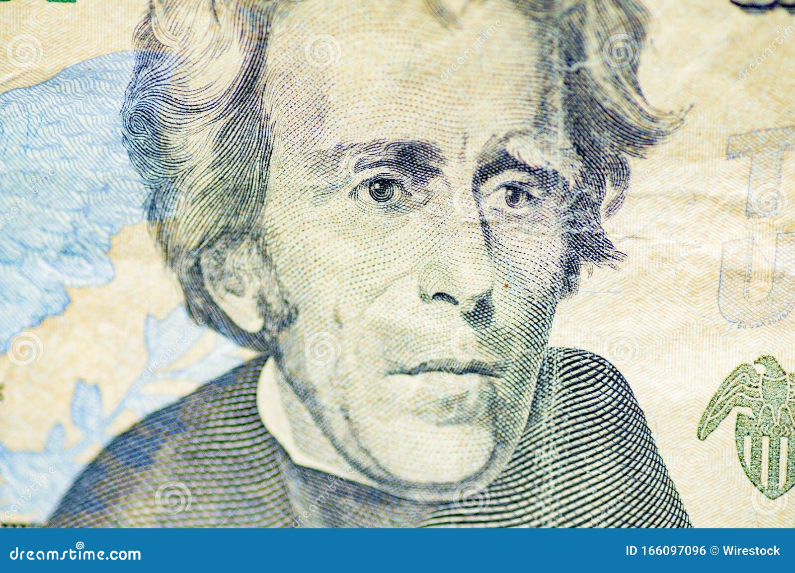 Closeup Shot Fo the Andrew Jackson on the Twenty-dollar Bill Stock ...