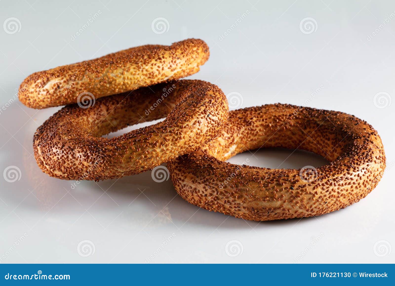 Closeup Shot of Freshly Baked Sweet Simits on a White Surface Stock ...