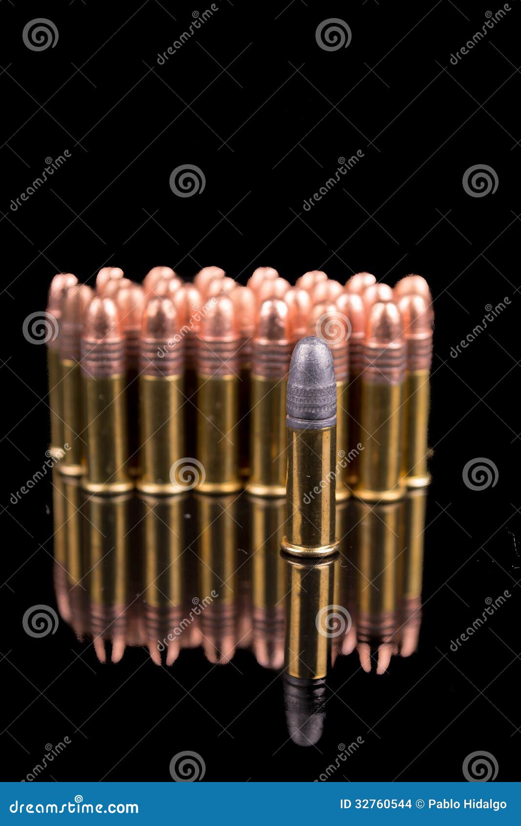 Closeup Shot, Group of Bullets on Black Background Stock Photo - Image ...