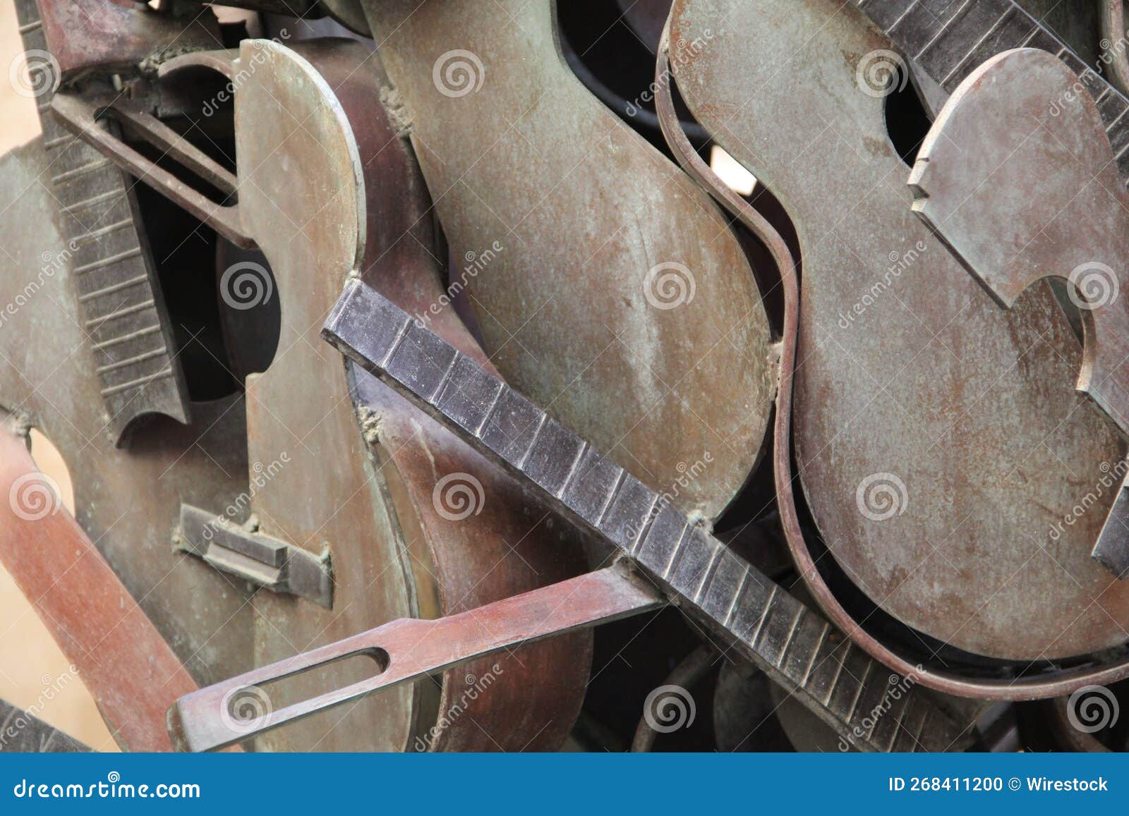 Closeup Shot of Guitars Made of Iron Stock Photo - Image of jazz ...
