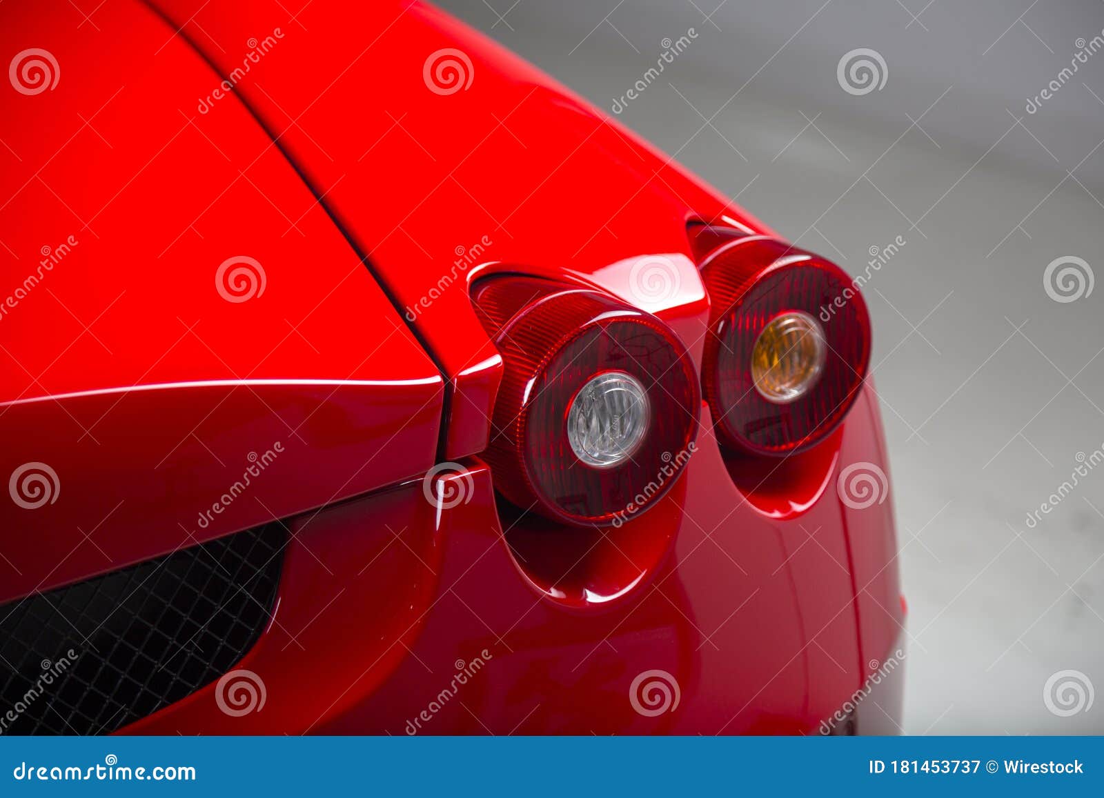 Closeup Shot of the Headlights of a Modern Red Car Stock Image - Image ...