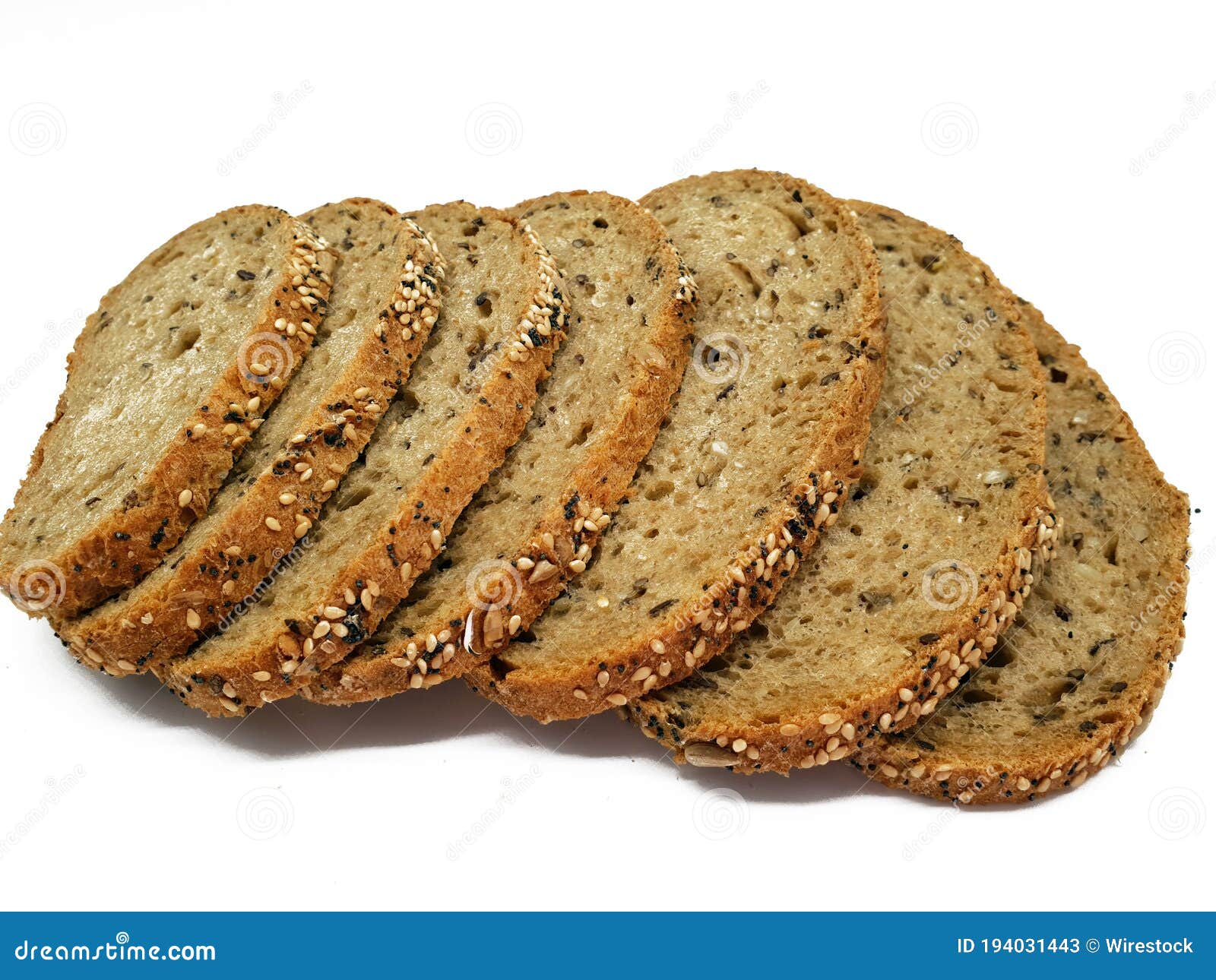 Closeup Shot of Healthy Multigrain Bread Isolated on White Background ...