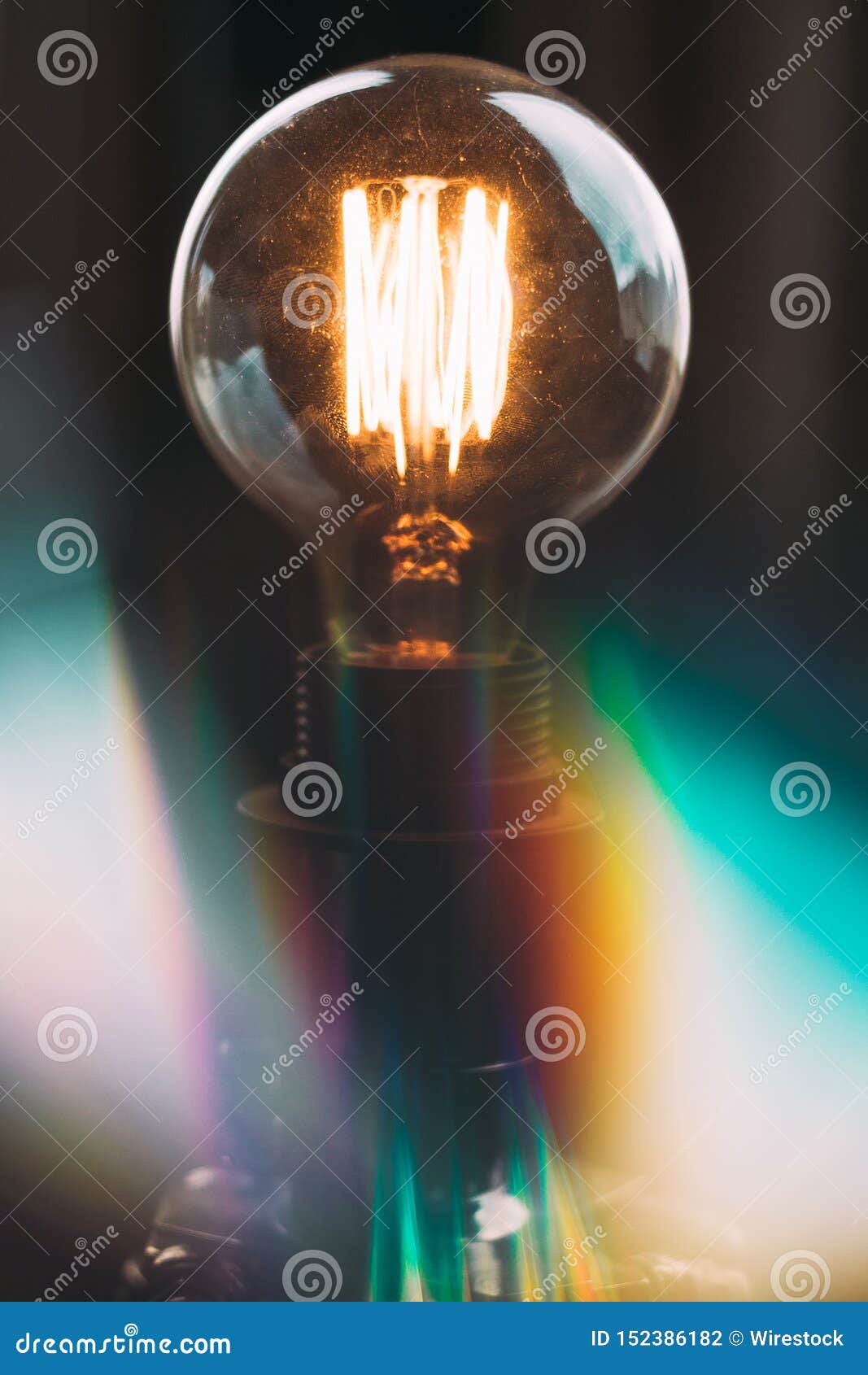 Closeup Shot of a High-voltage Bright Lightbulb in the Studio Stock ...