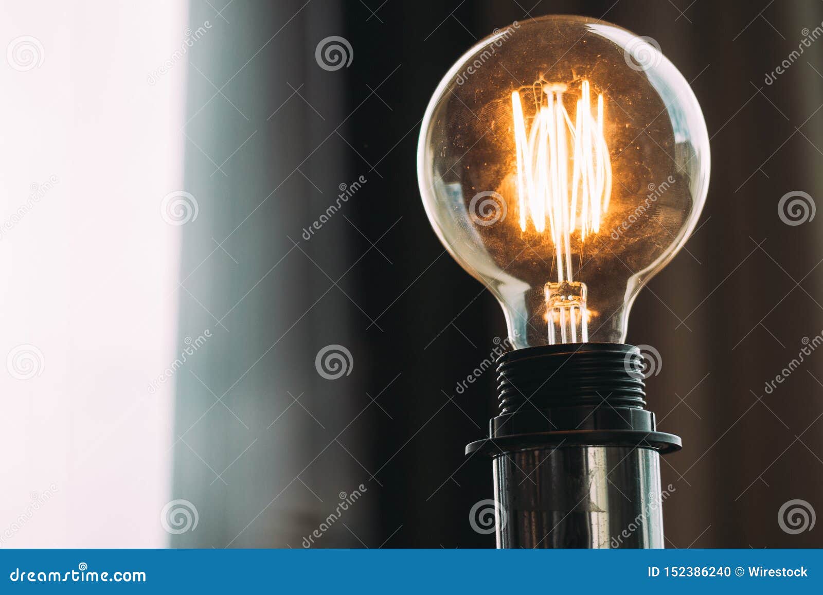 Closeup Shot of a High-voltage Bright Lightbulb in the Studio Stock ...