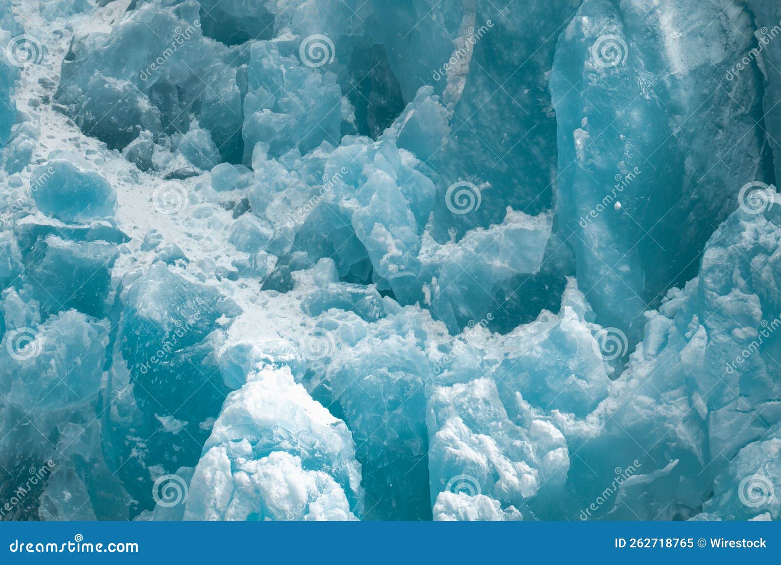 Closeup Shot of the Ice Texture of a Blue Glacial Wall in Inside Passage, Alaska Stock Image ...