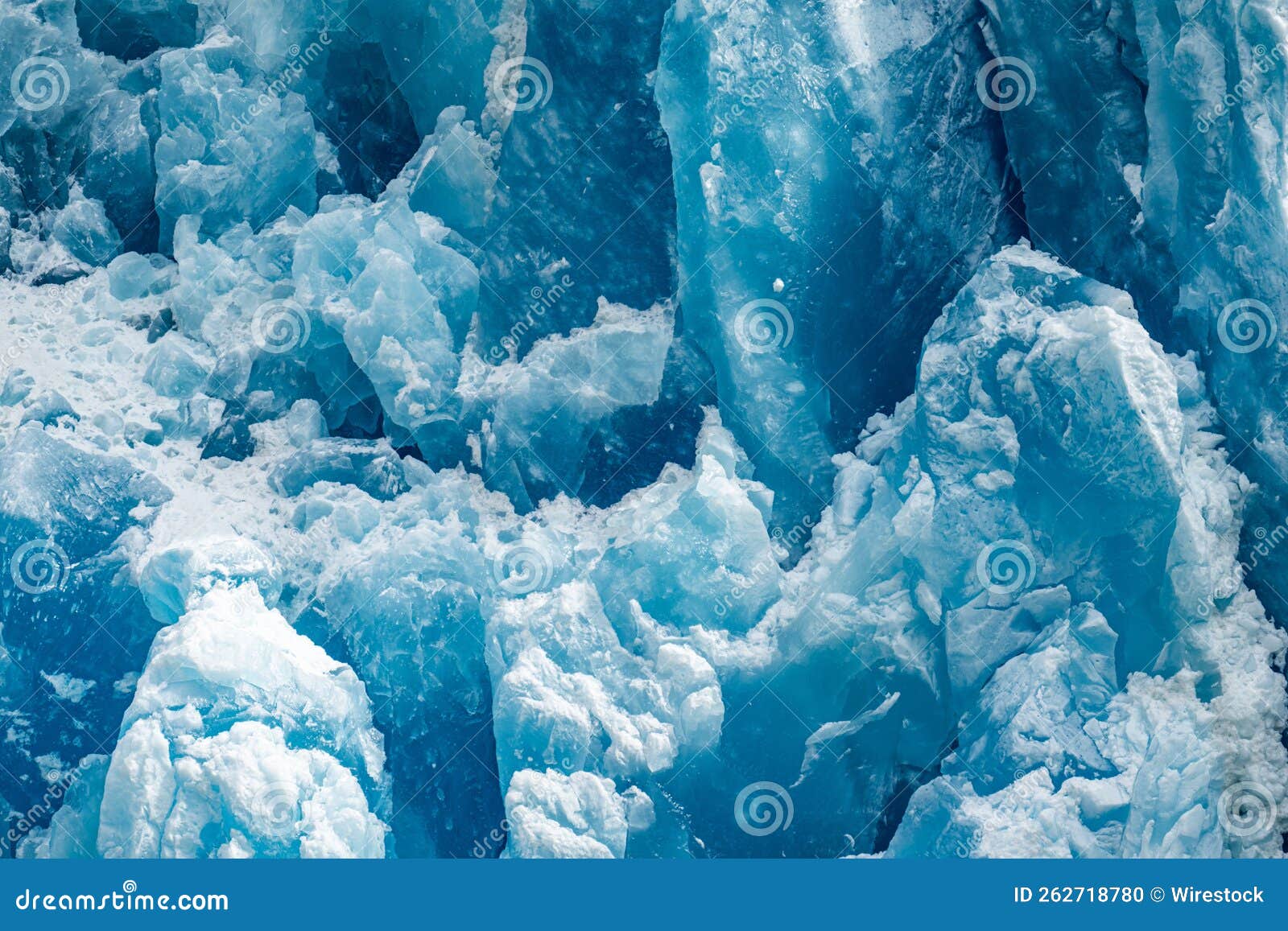 Closeup Shot of the Ice Texture of a Blue Glacial Wall in Inside ...