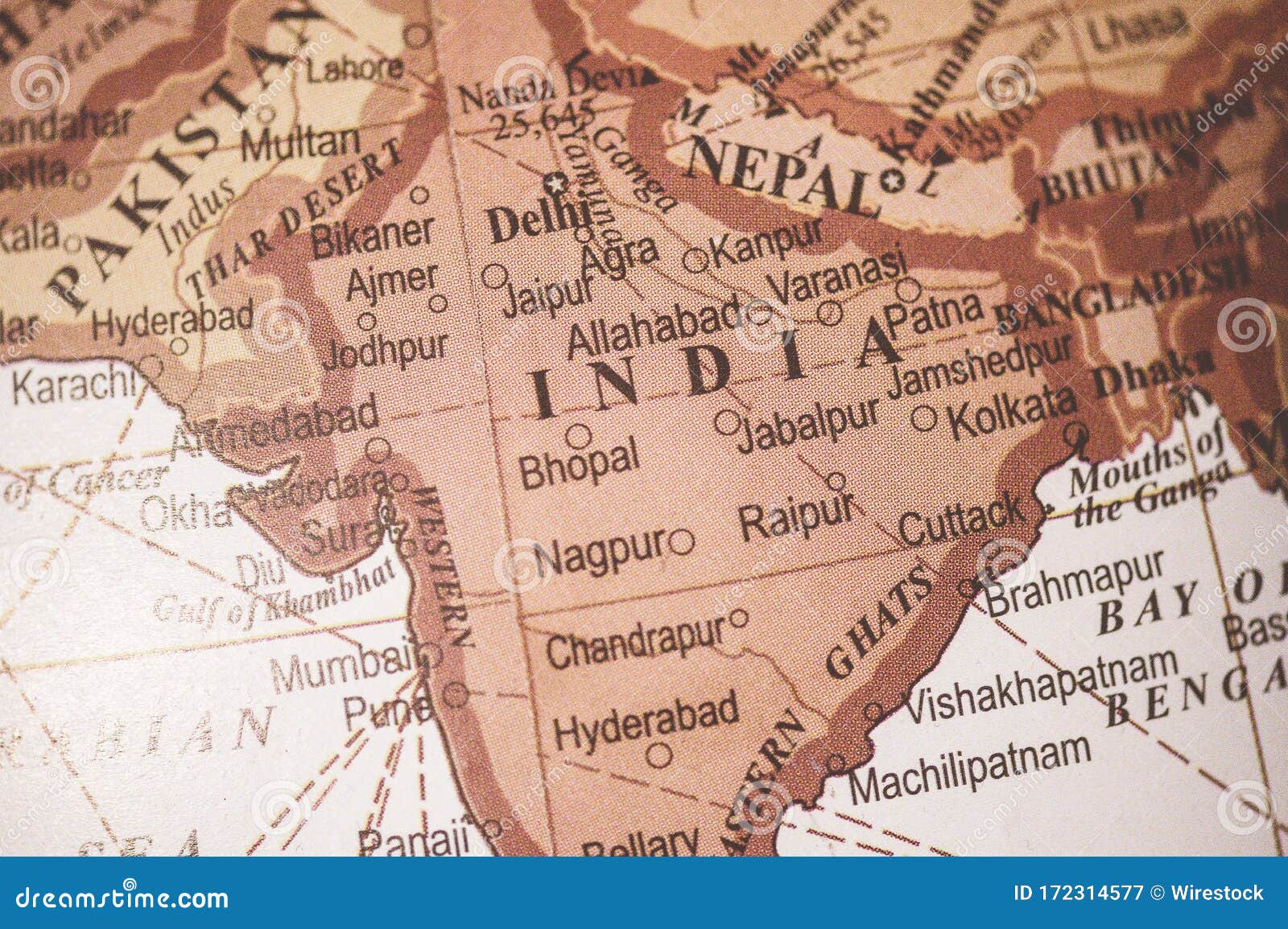 Closeup Shot of India on the World Map - Great for Geographical ...