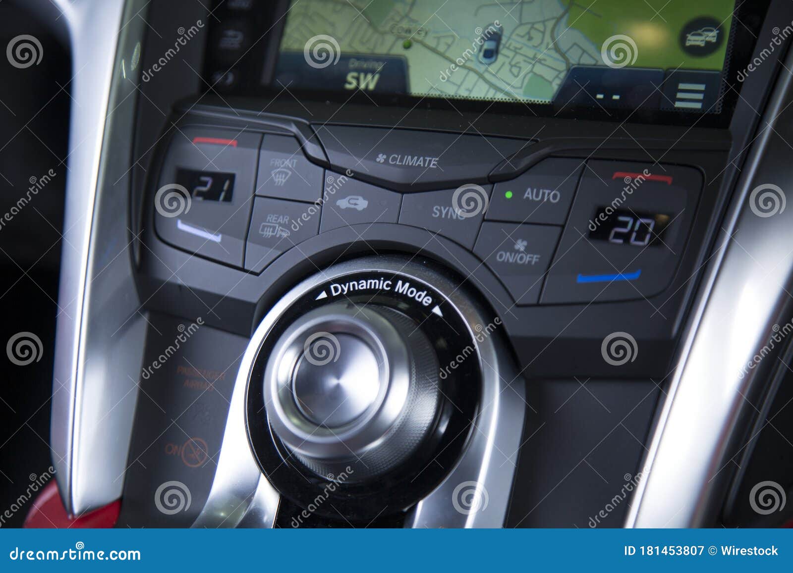 Closeup Shot of the Infotainment System of a Modern Car Stock Image ...
