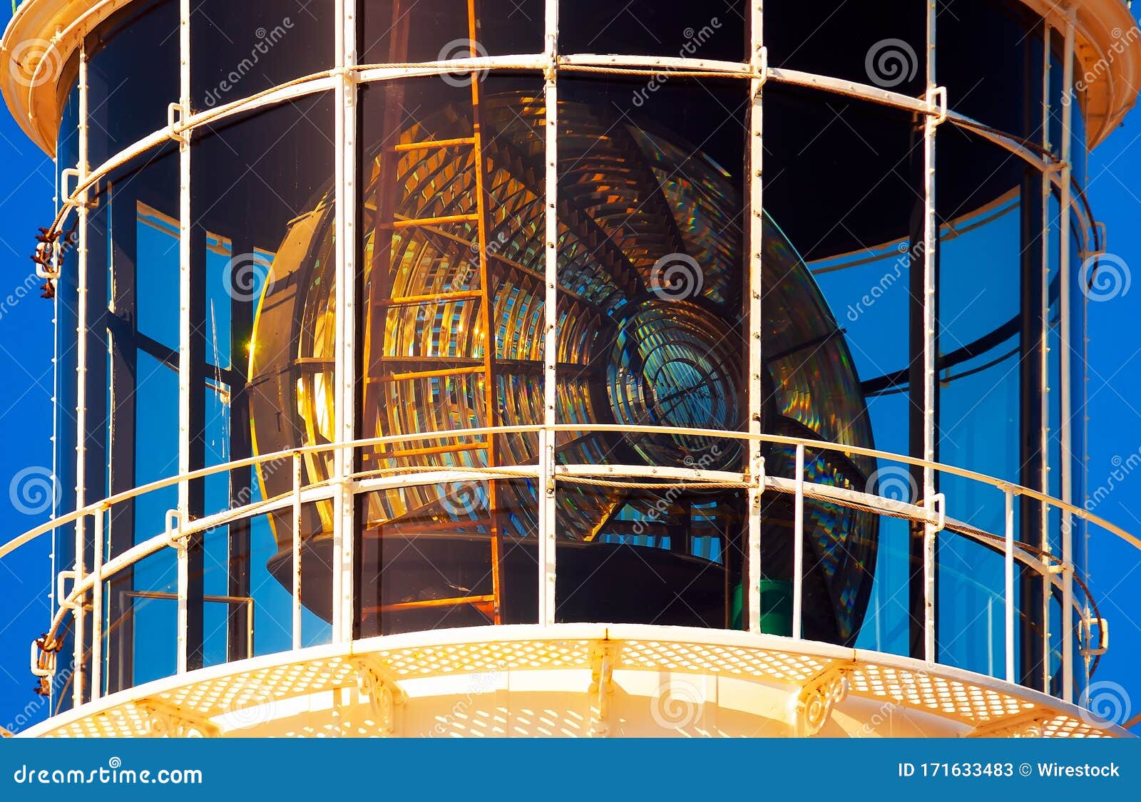 Closeup Shot of the Interior Constructions of a Lighthouse Stock Image ...