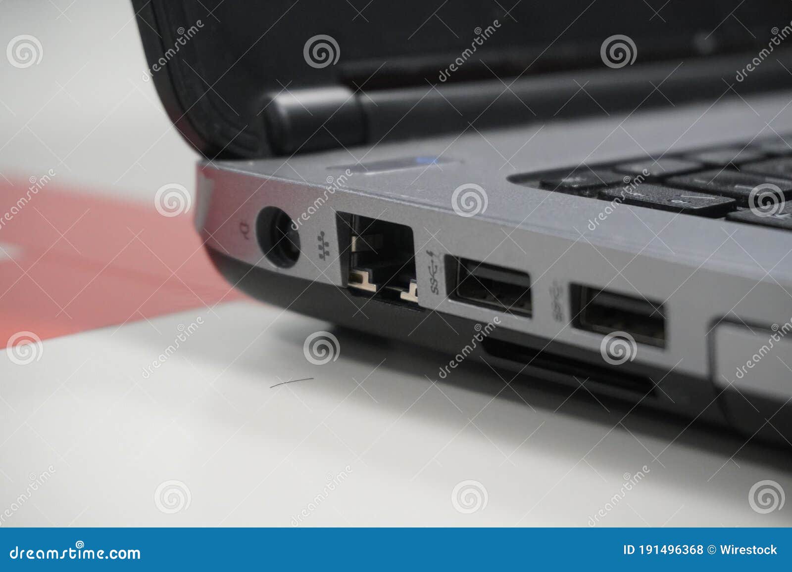 Closeup Shot of LAN and Graphic Ports of Laptop Computer Stock Photo ...